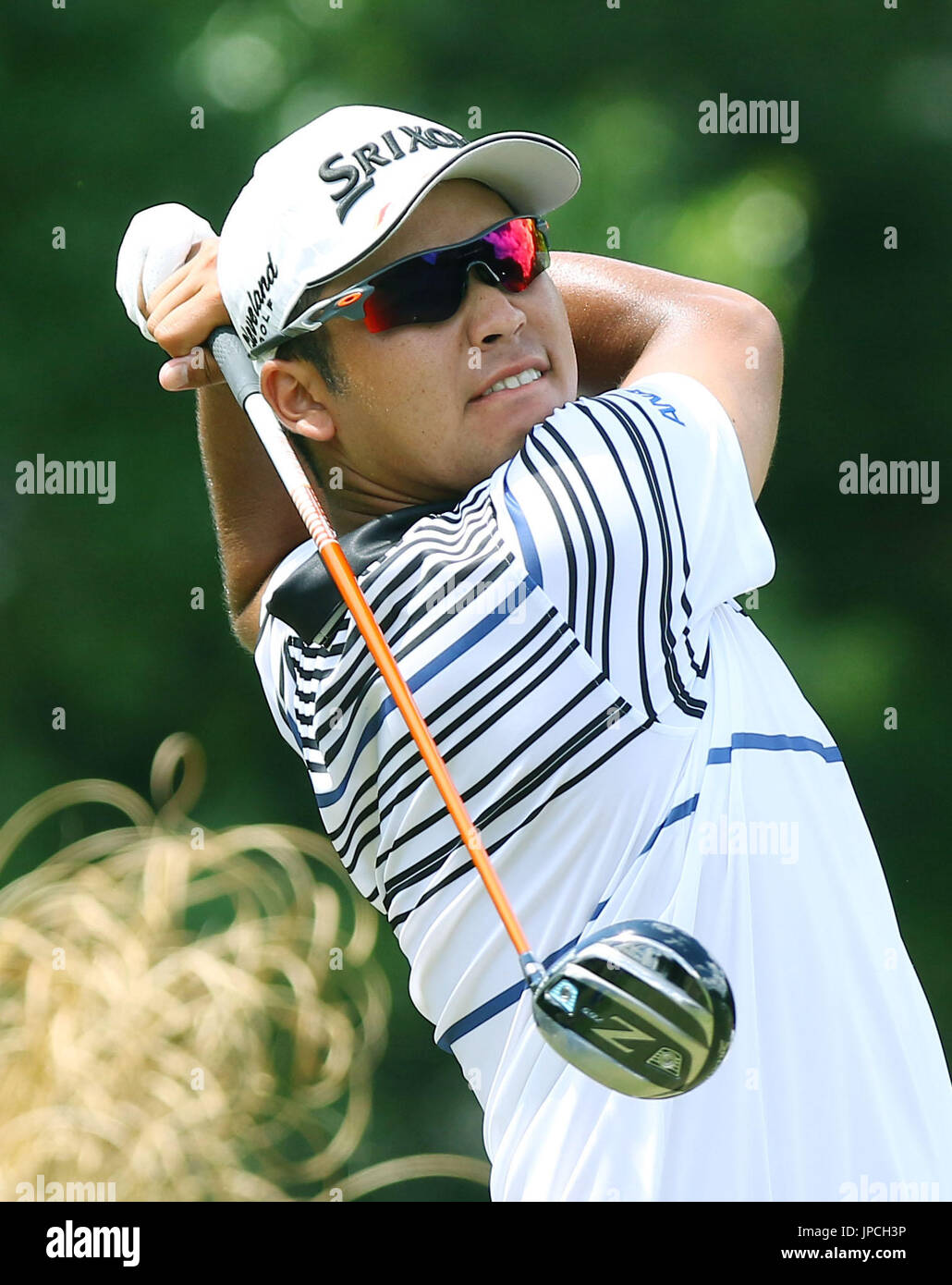 Japanese golfer Hideki Matsuyama tees off on the fifth hole during the ...
