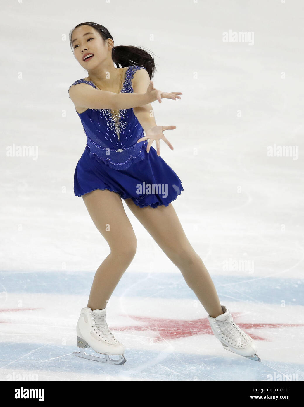Japan's Mai Mihara performs during her short program at Skate America ...