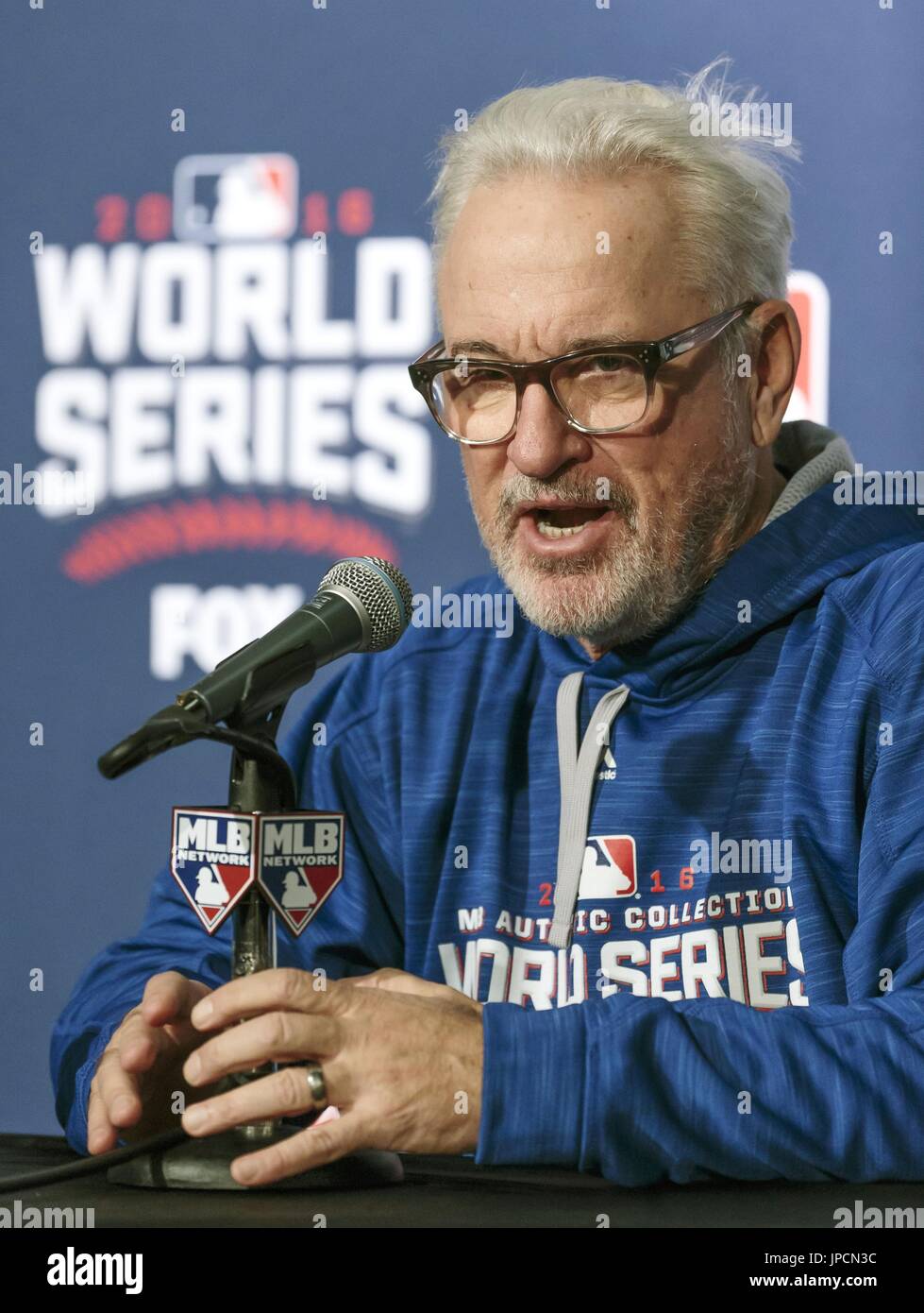 Chicago Cubs manager Joe Maddon attends a press conference in Chicago ...