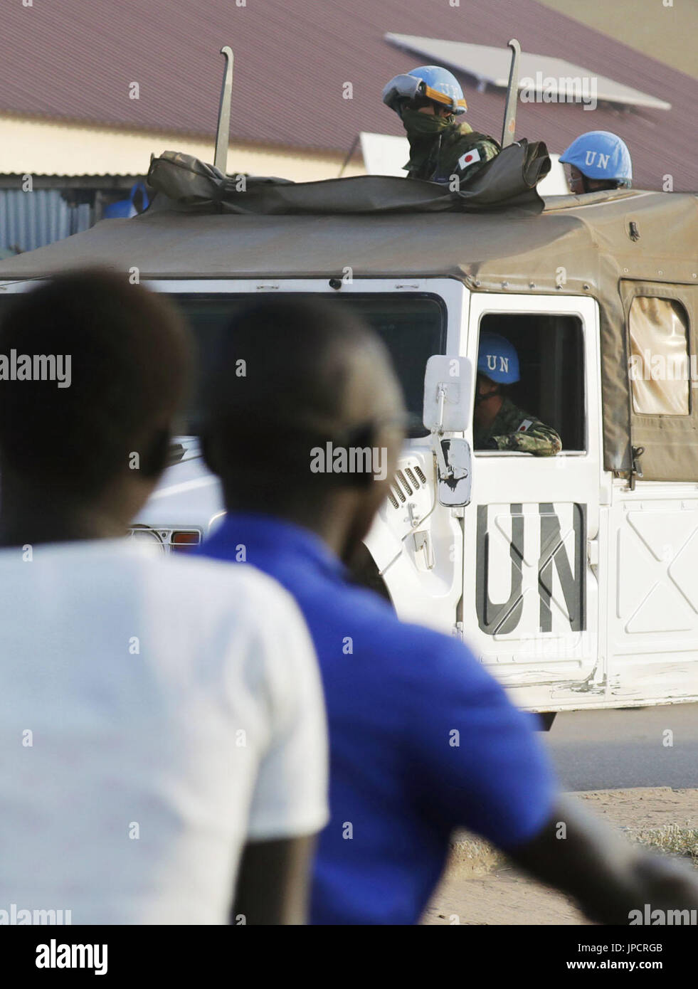 A Japanese Ground Self-Defense Force vehicle heads to a U.N ...