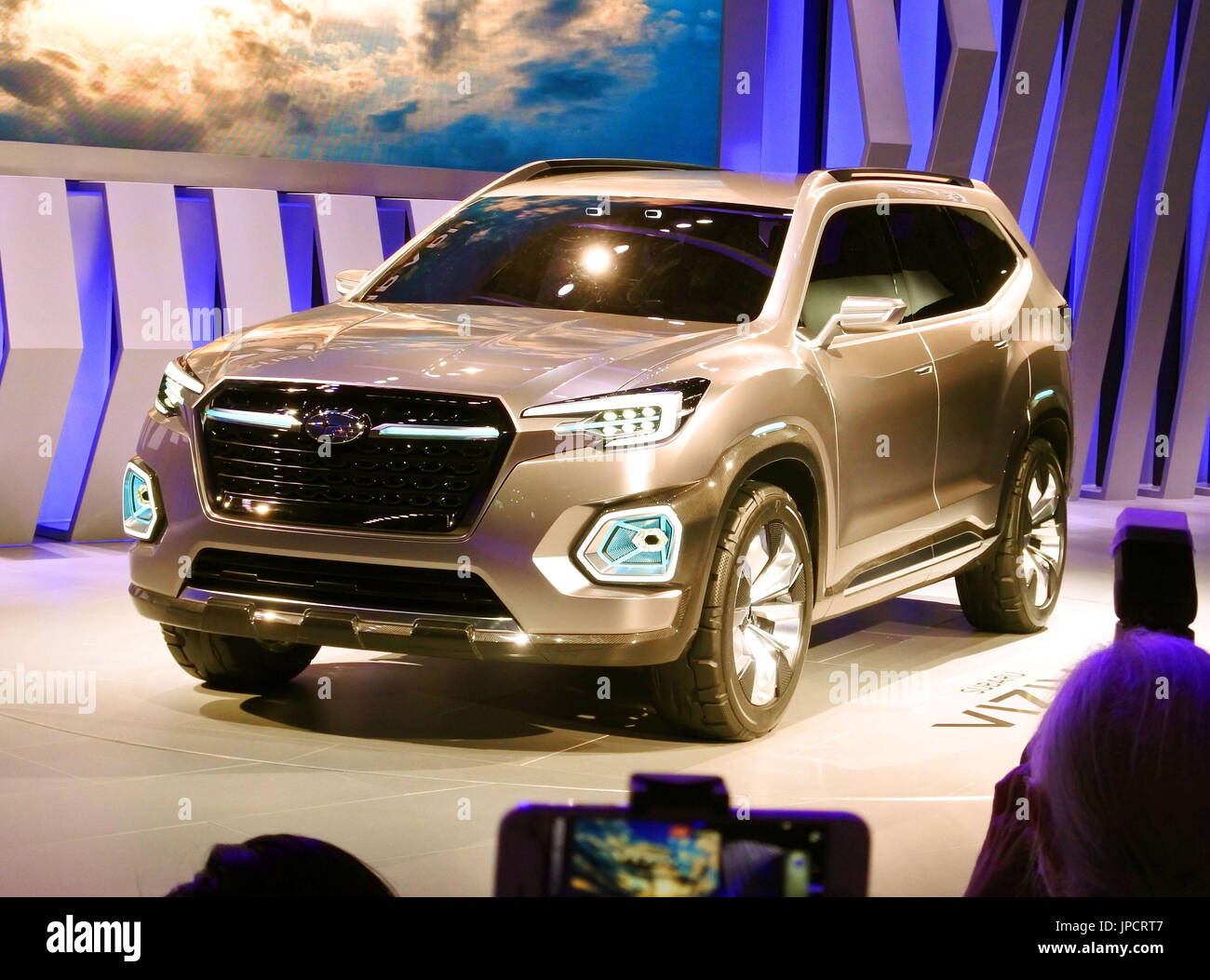 Fuji Heavy Industries Ltd. unveils the VIZIV-7 SUV concept, at the Los ...