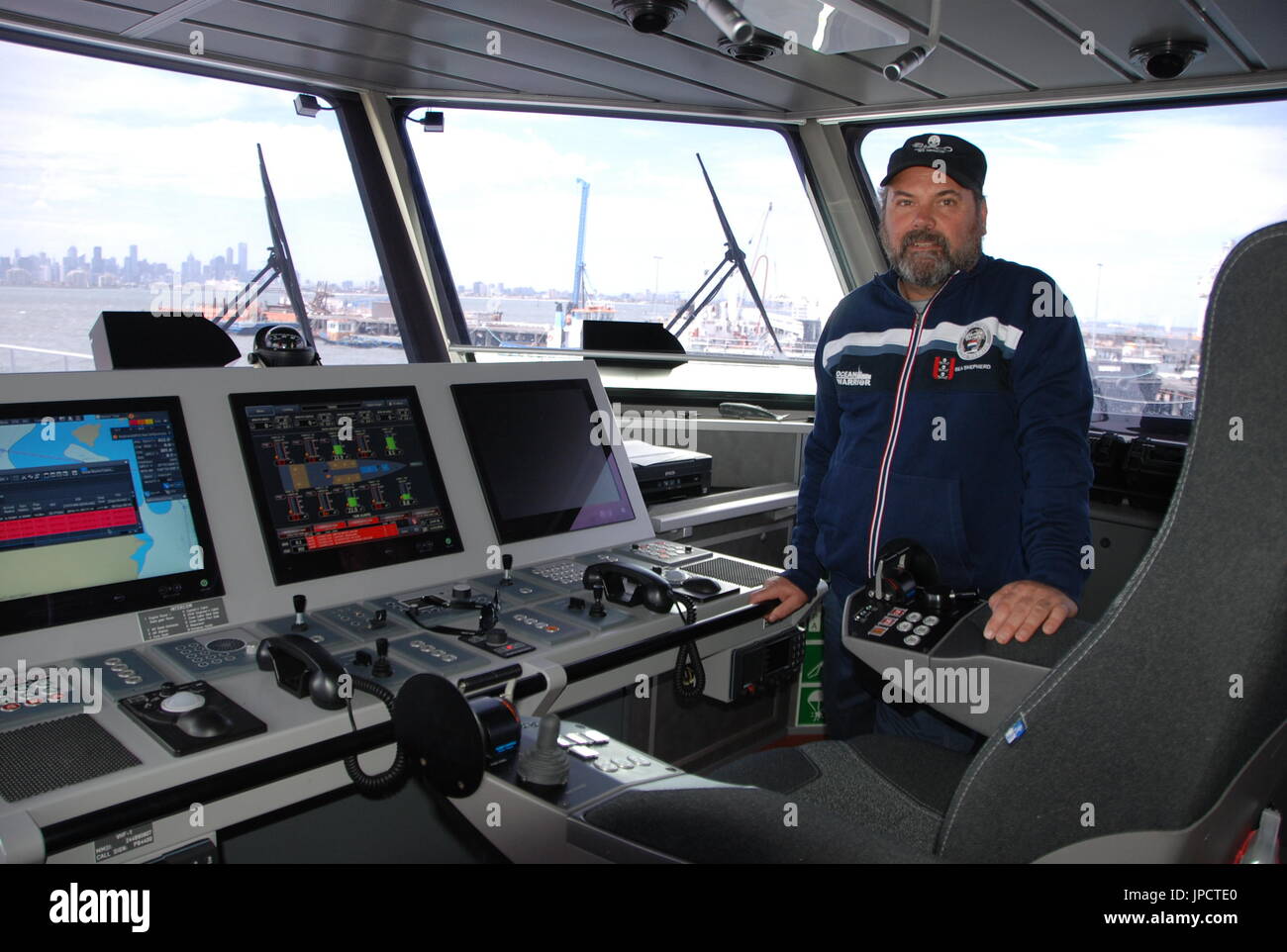 Photo shows Adam Meyerson, captain of the Sea Shepherd Conservation ...