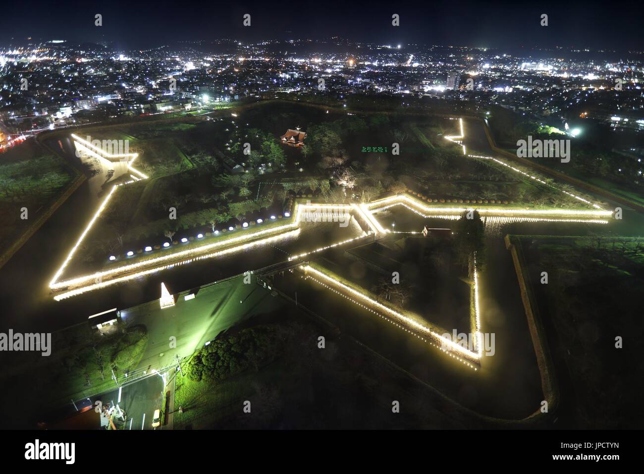 Goryokaku, a star-shaped Western style fort that was completed about ...