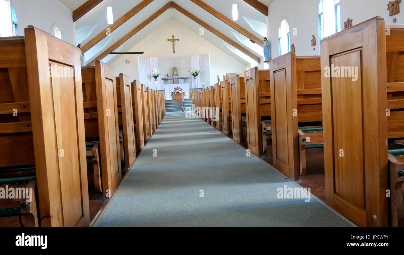 funeral casket or coffin inside the hearse or at church, chapel Stock ...