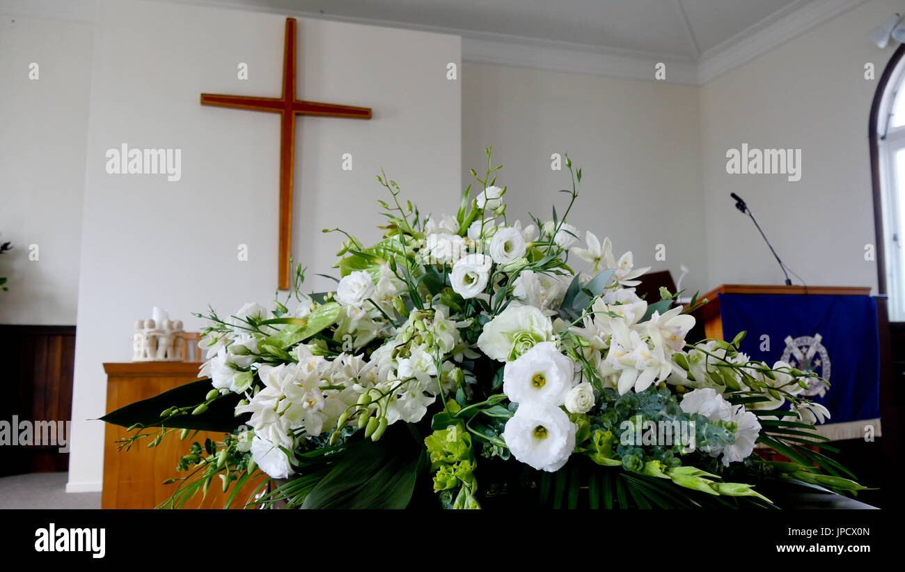 Closeup shot funeral casket in hi-res stock photography and images - Alamy