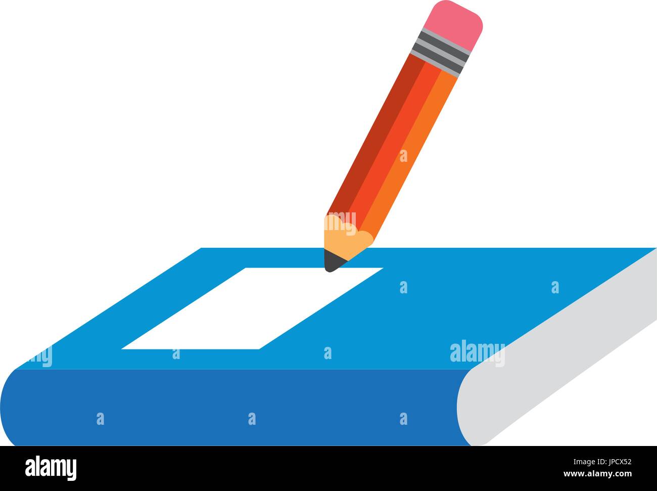 text book with pencil Stock Vector Image & Art - Alamy