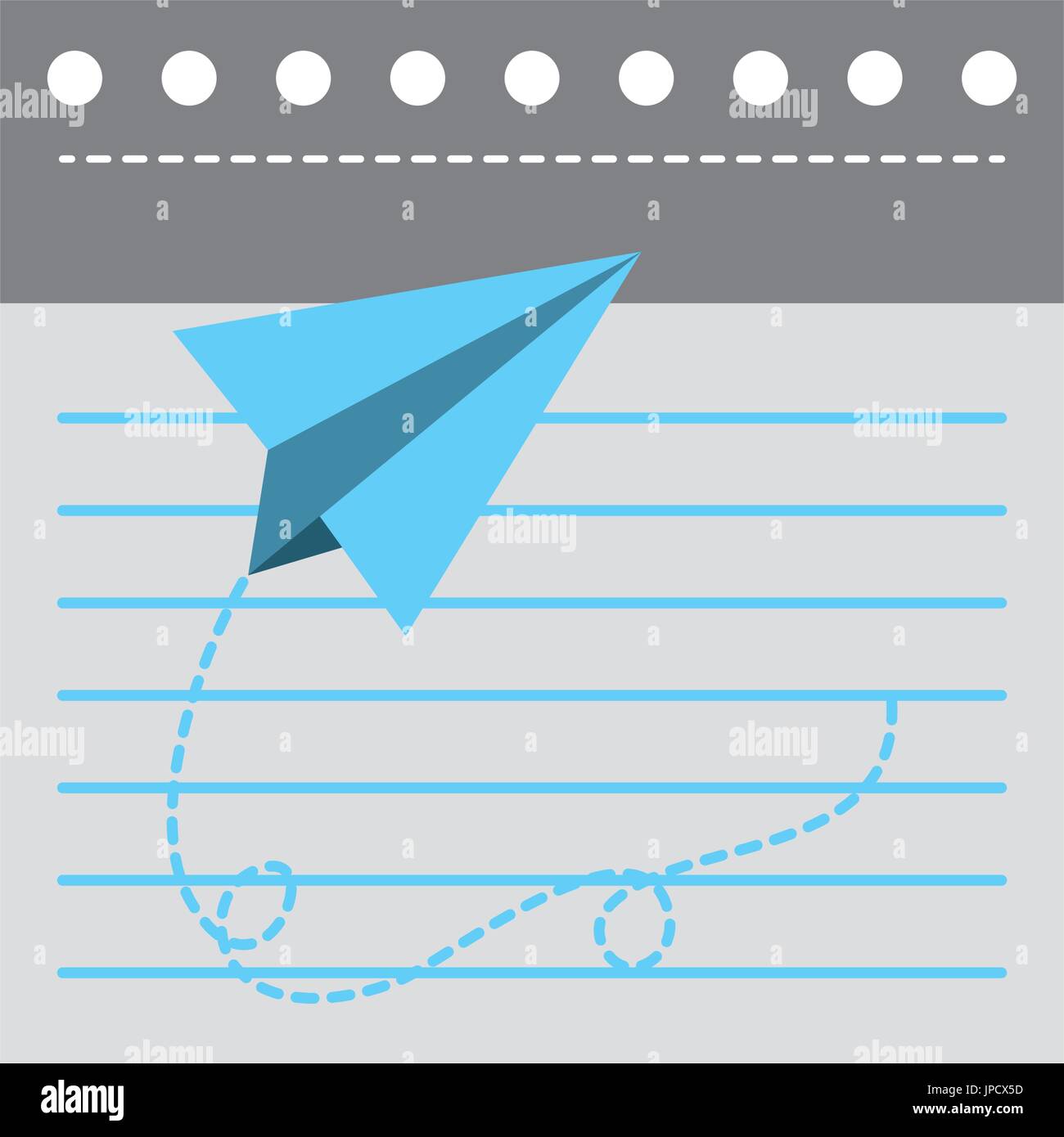 notebook sheet with paper airplane Stock Vector Image & Art - Alamy