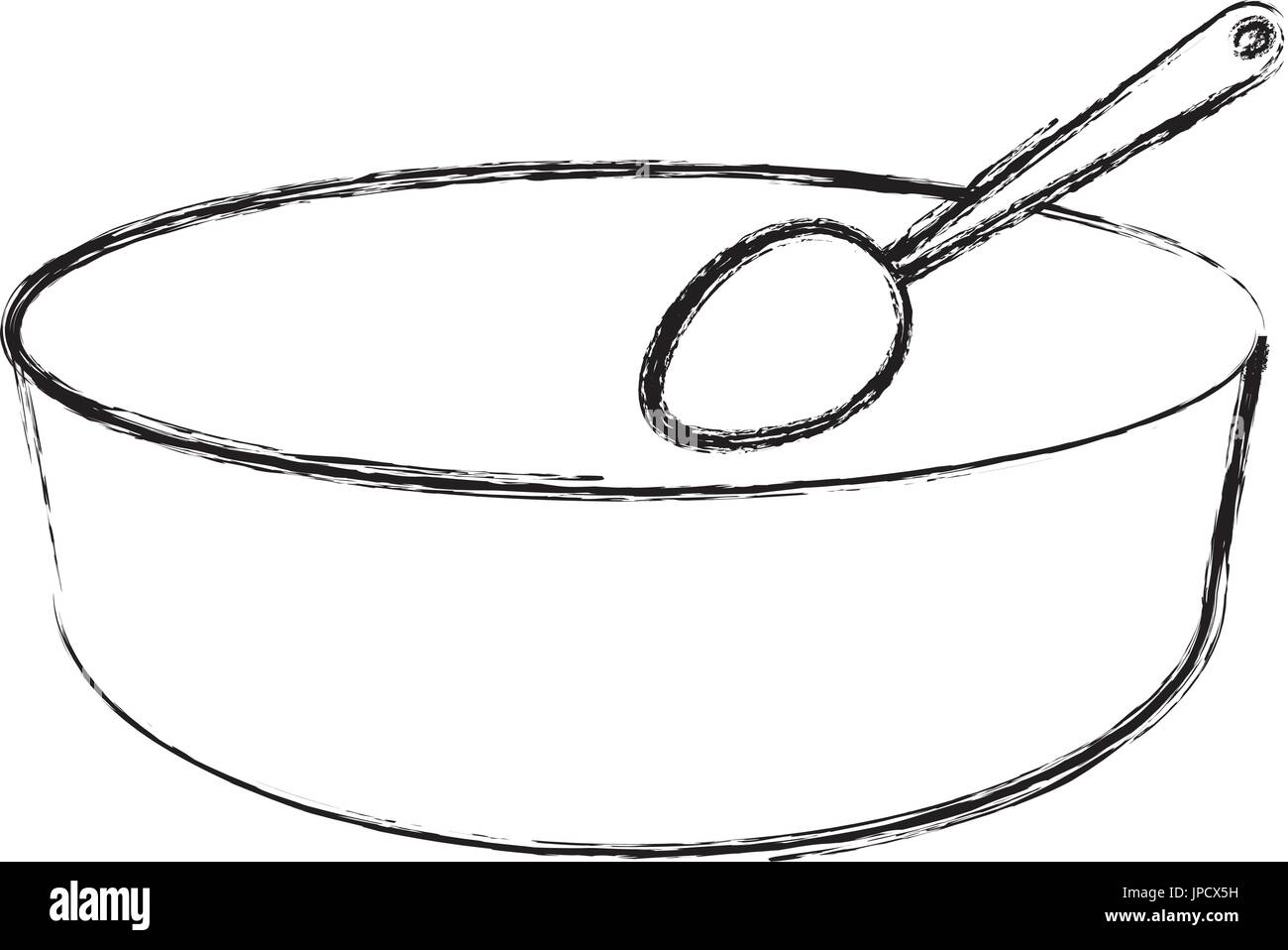 deep plate with spoon vector illustration design Stock Vector Image ...