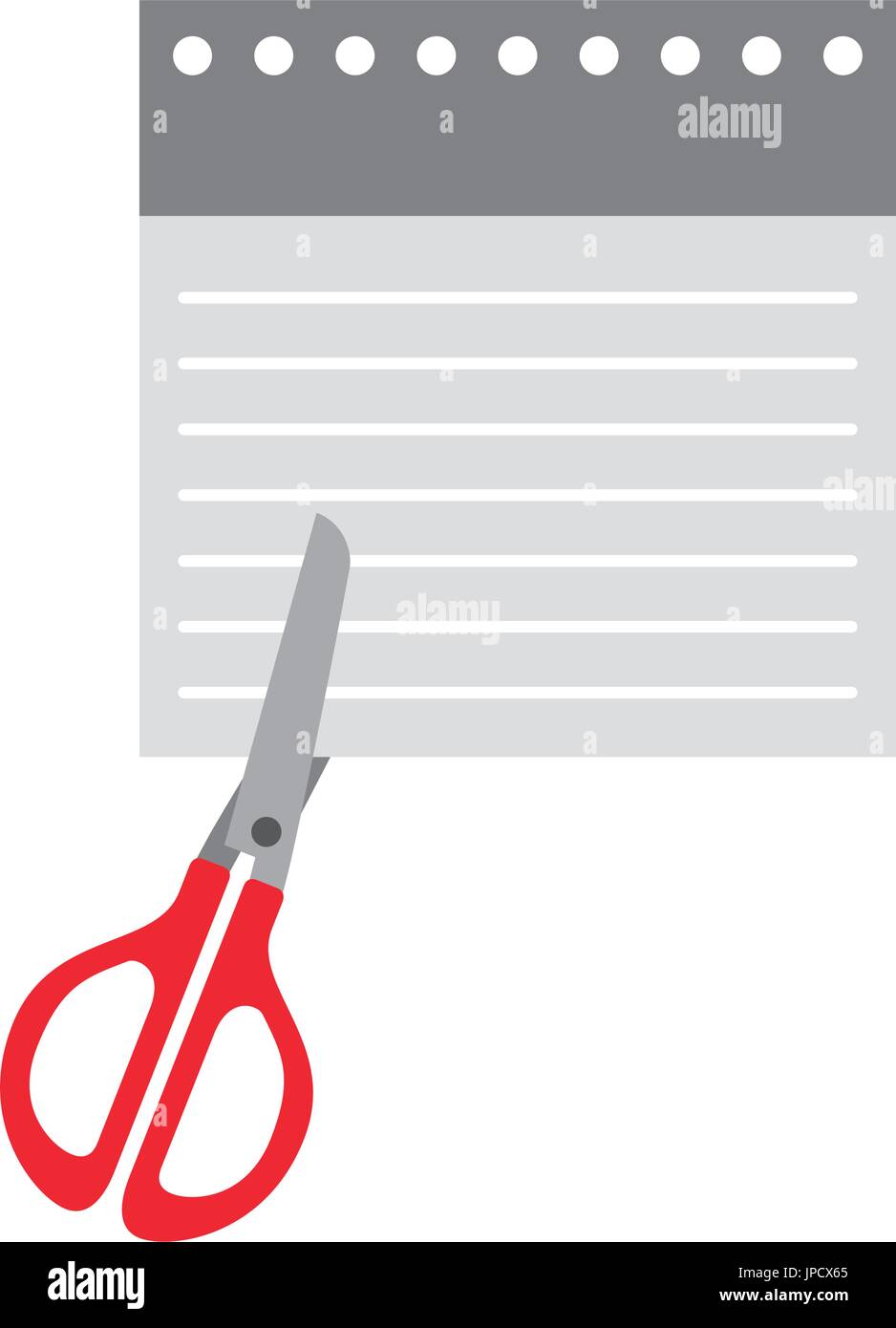 notebook sheet with scissor Stock Vector Image & Art - Alamy