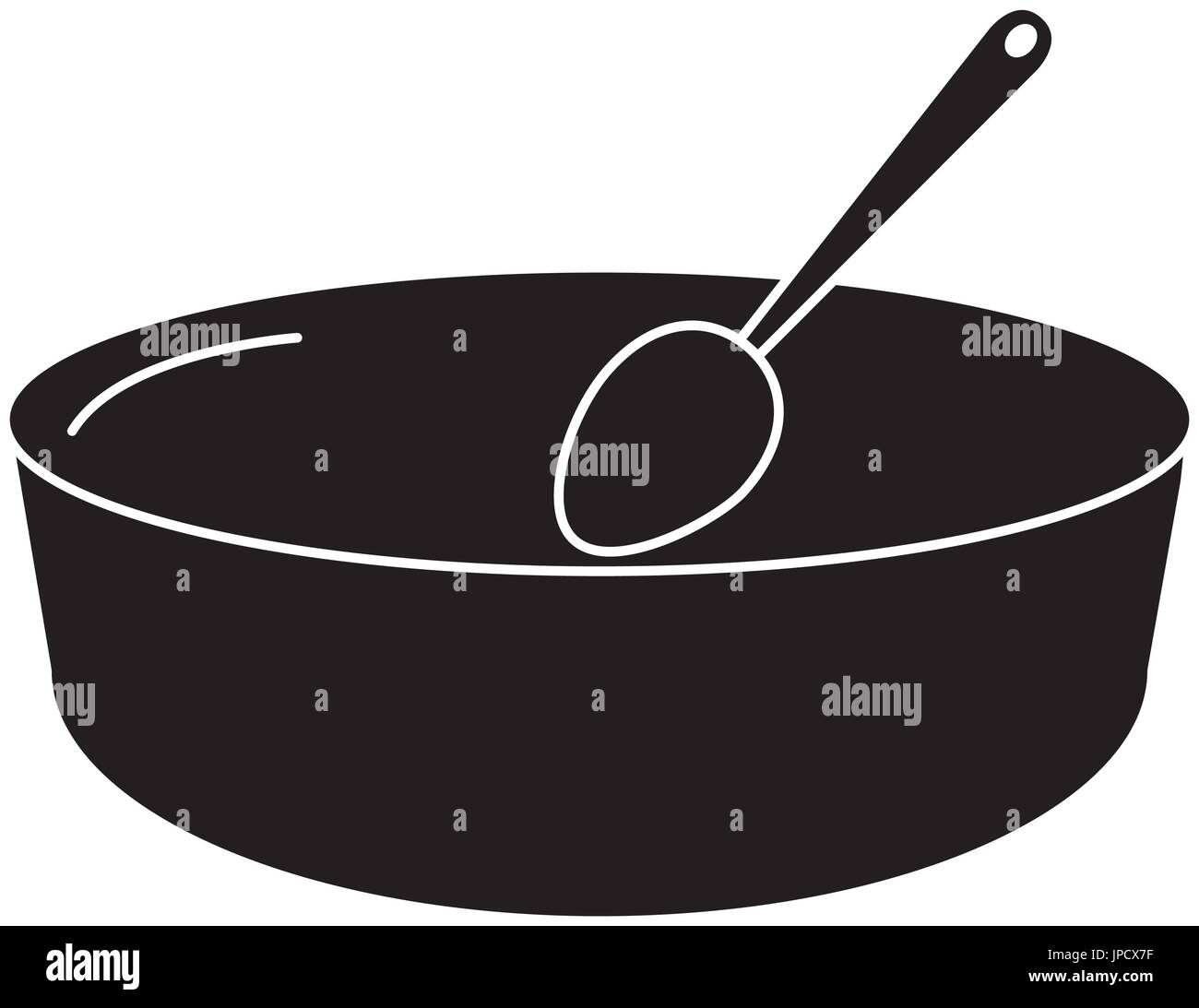 deep plate with spoon vector illustration design Stock Vector Image ...