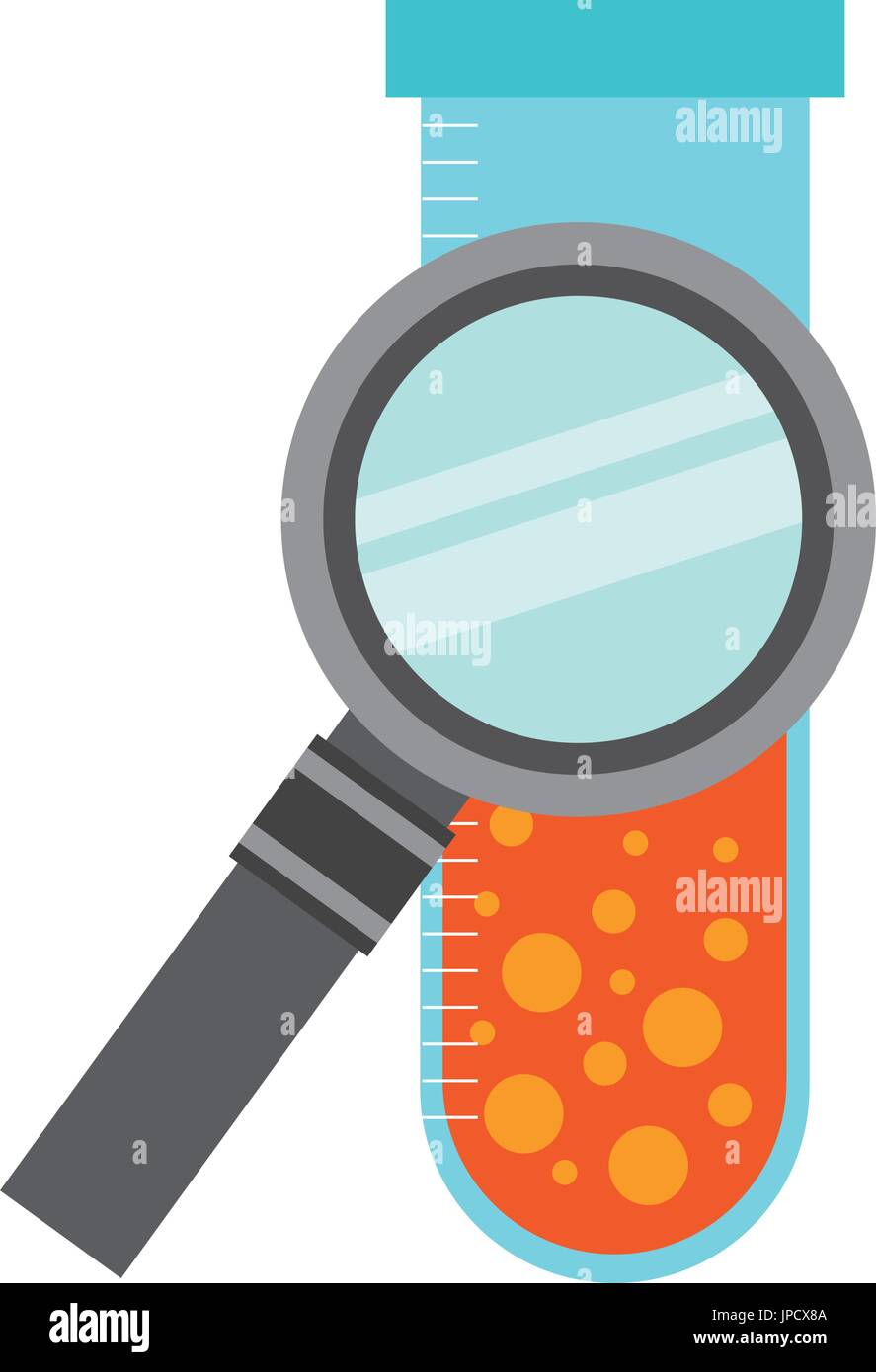 magnifying glass with tube test Stock Vector Image & Art - Alamy