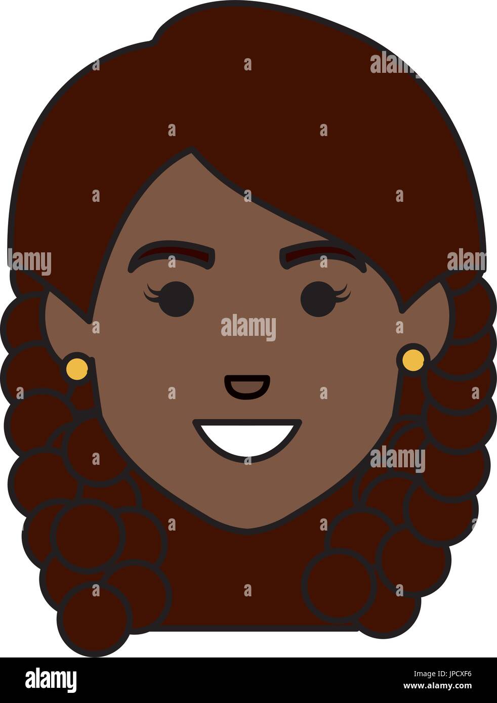 beautiful african head woman avatar character vector illustration ...