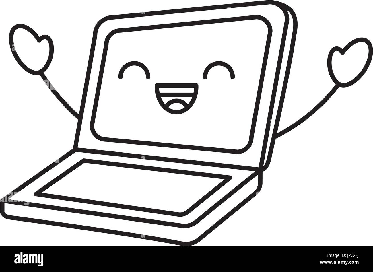 laptop computer kawaii character Stock Vector Image & Art - Alamy