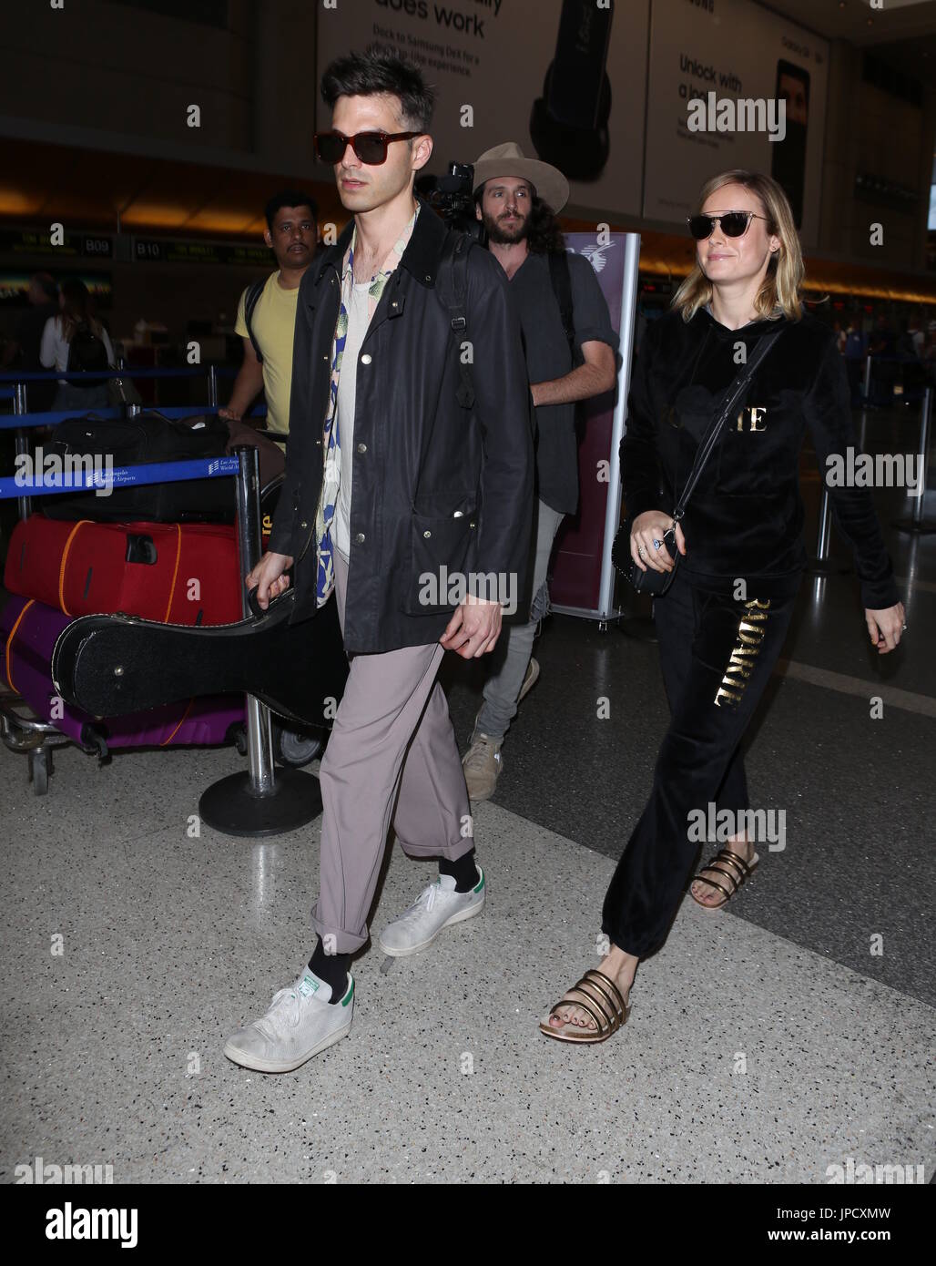 Brie Larson and her fiancé Alex Greenwald depart from Los Angeles ...