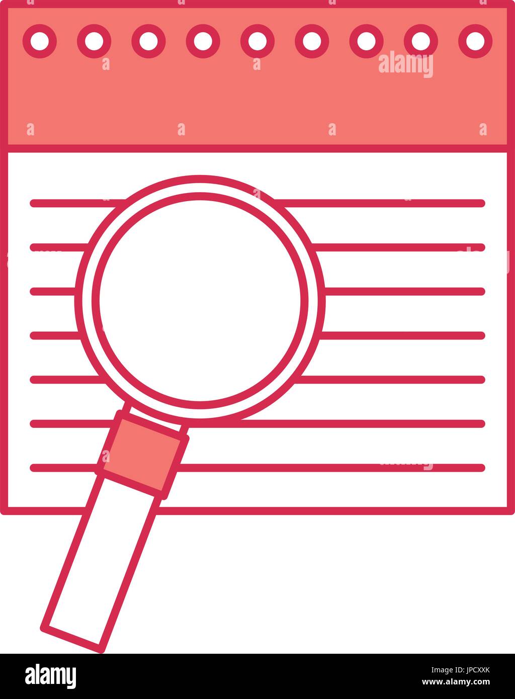 Note pad magnifying glass icon Stock Vector Images - Alamy