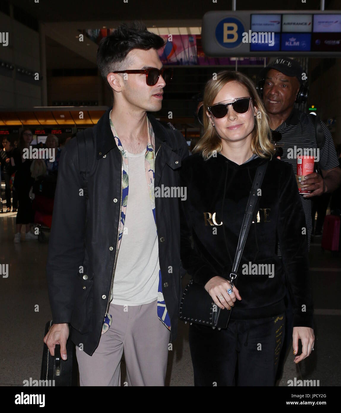 Brie Larson and her fiancé Alex Greenwald depart from Los Angeles ...