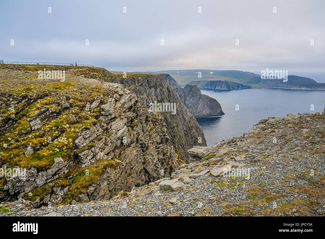 North Cape (Nordkapp) and Barents Sea at the north of Mageroya island ...