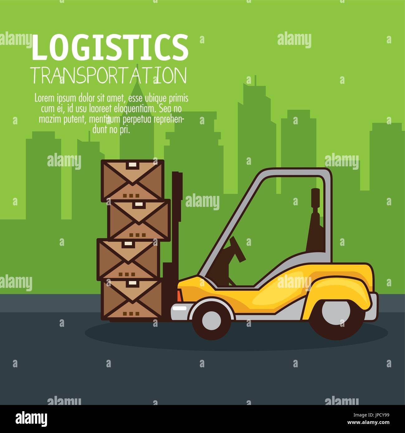 freight transportation and delivery logistic infographic vector ...