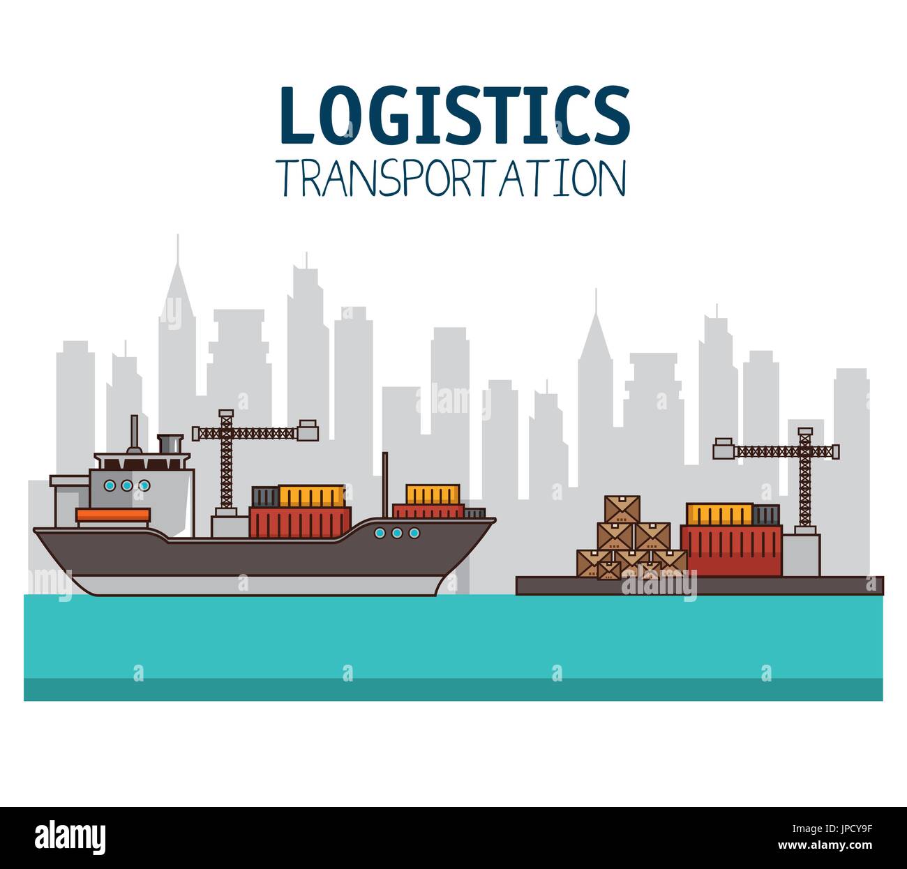 freight transportation and delivery logistic infographic vector ...