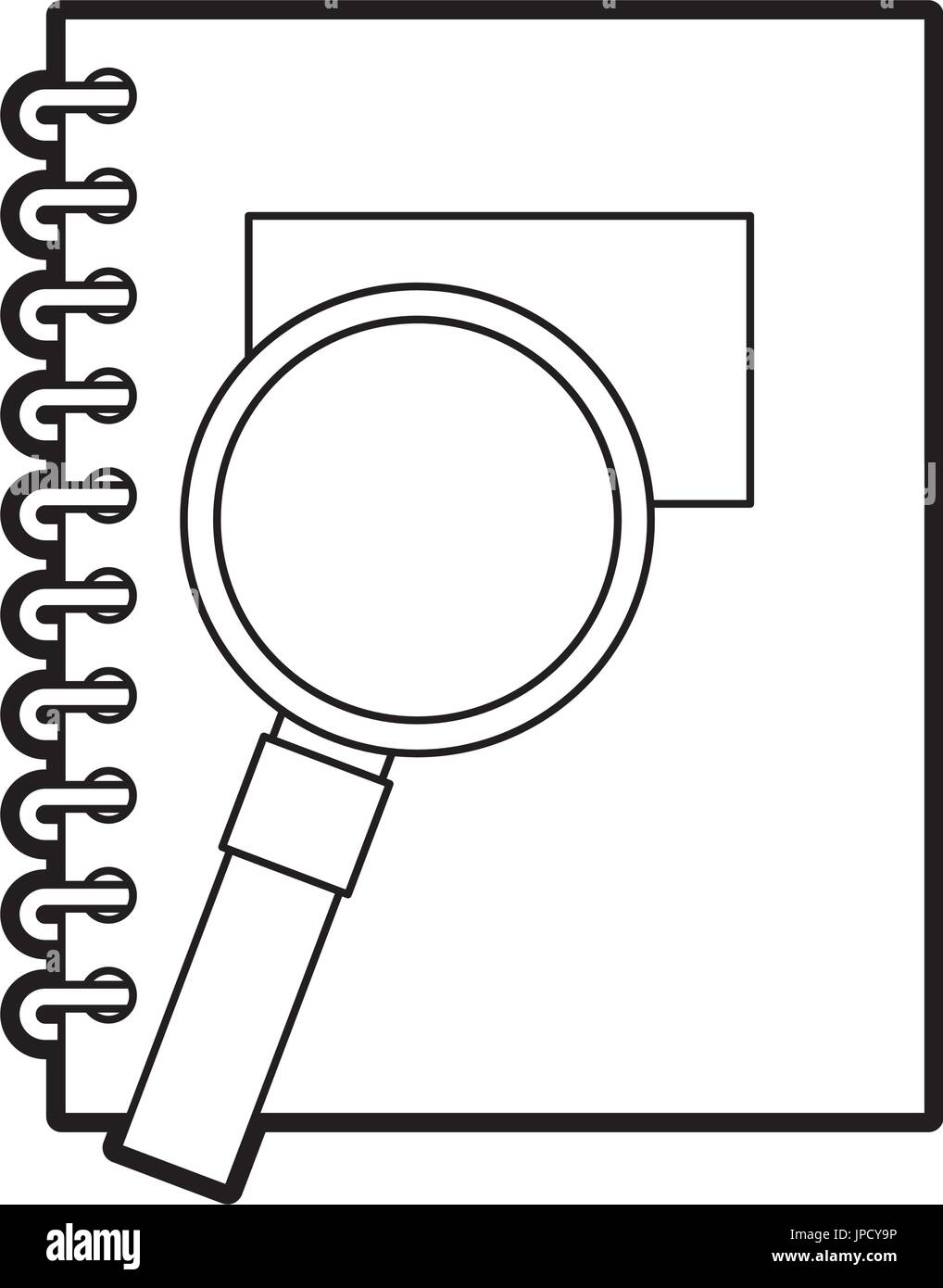 notebook school with magnifying glass Stock Vector Image & Art - Alamy