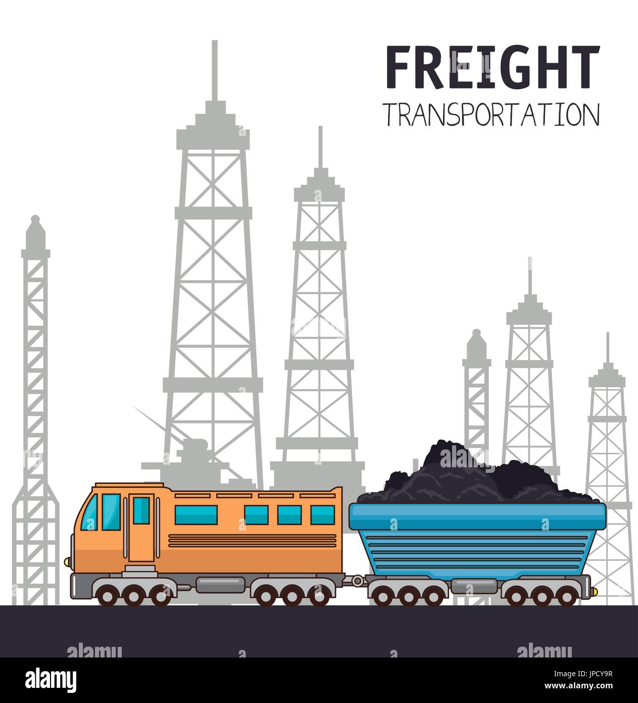 freight transportation and delivery logistic infographic vector ...