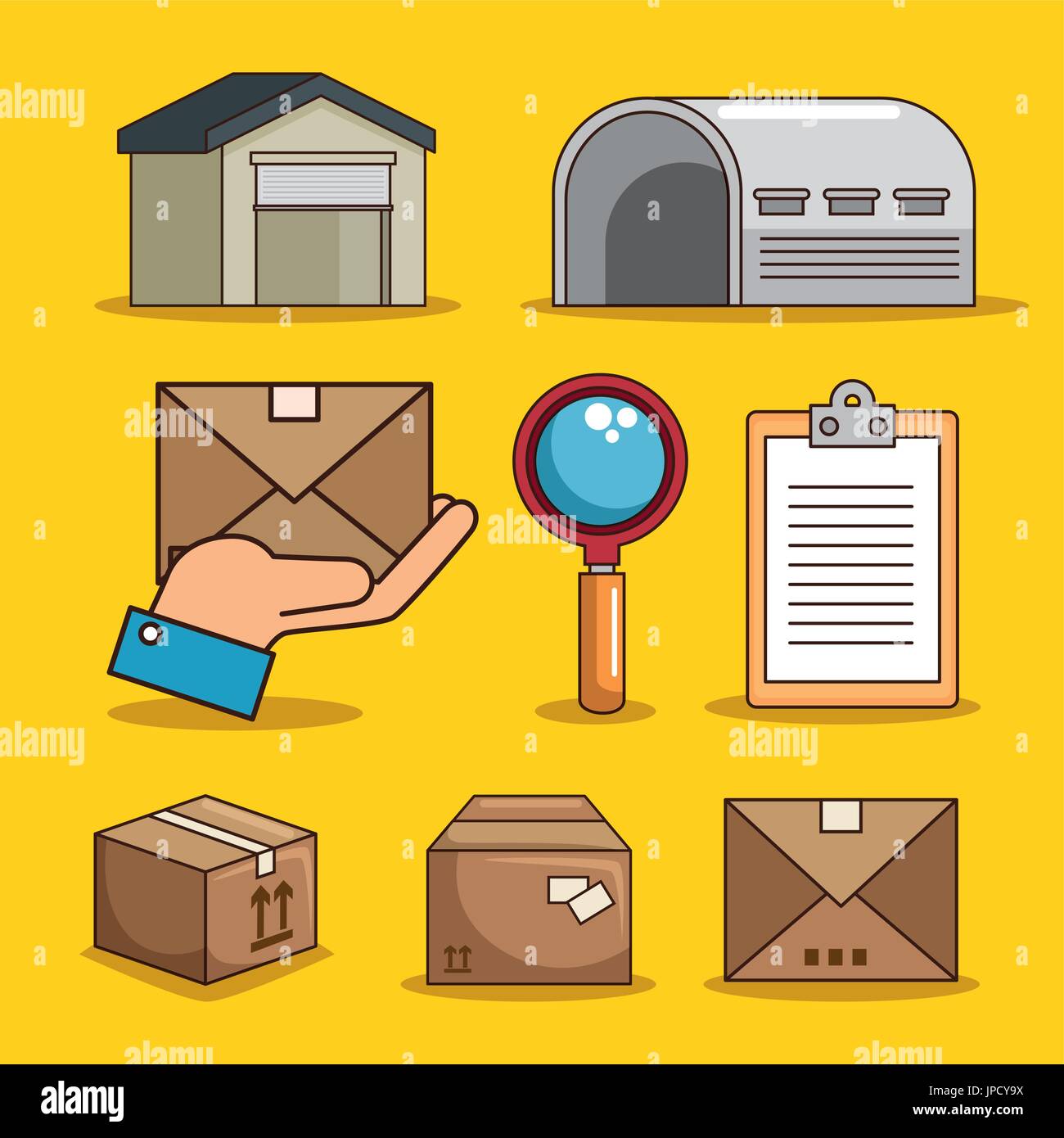 set of packaging and logistic symbol vector illustration graphic design ...