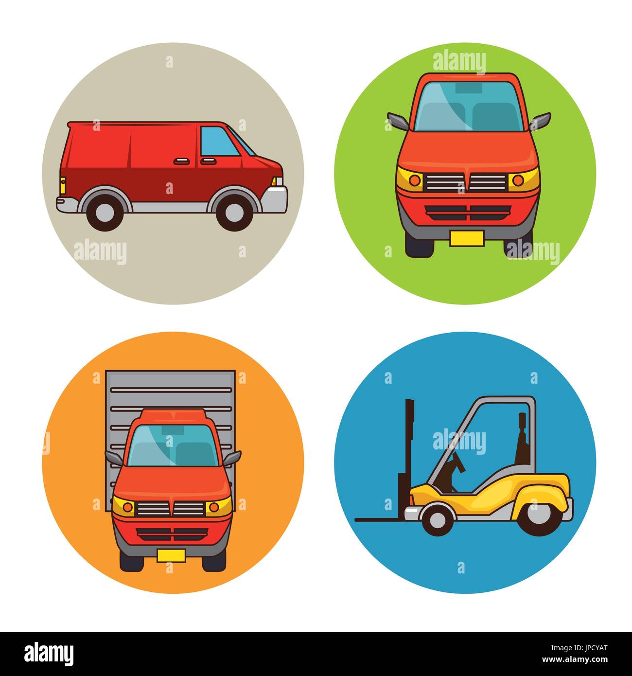set of means of transportation vector illustration graphic design Stock ...