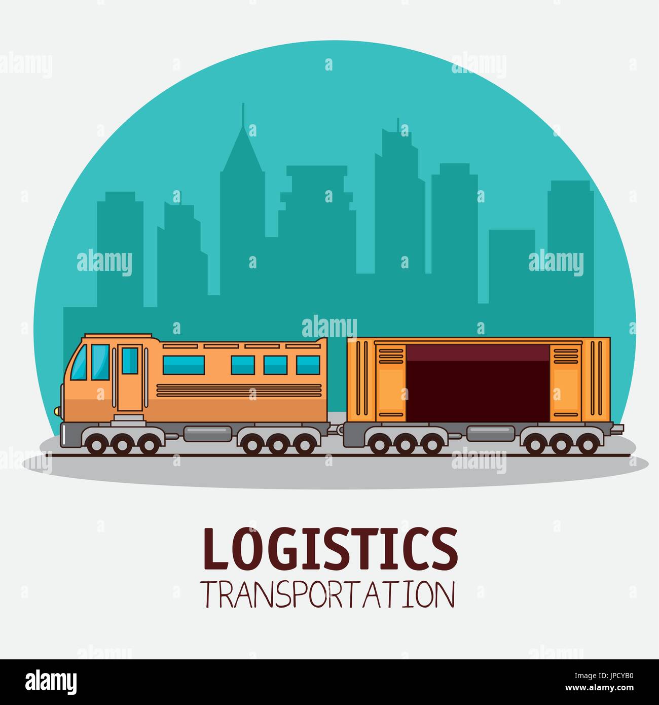 freight transportation and delivery logistics vector illustration ...