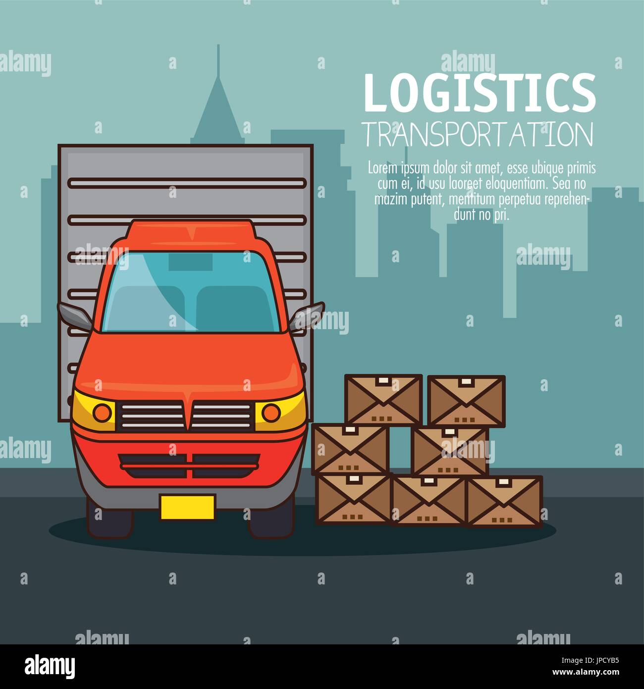 freight transportation and delivery logistic infographic vector ...