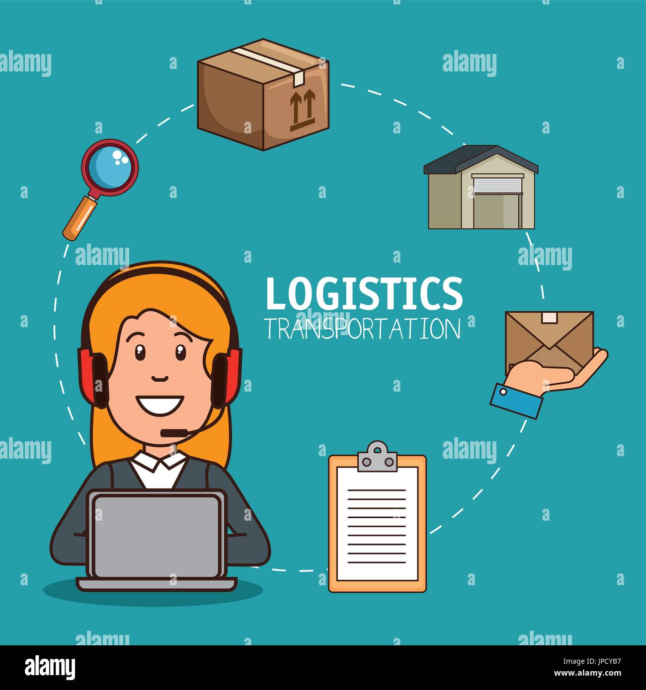 logistic manager infographic delivery cargo vector illustration graphic ...