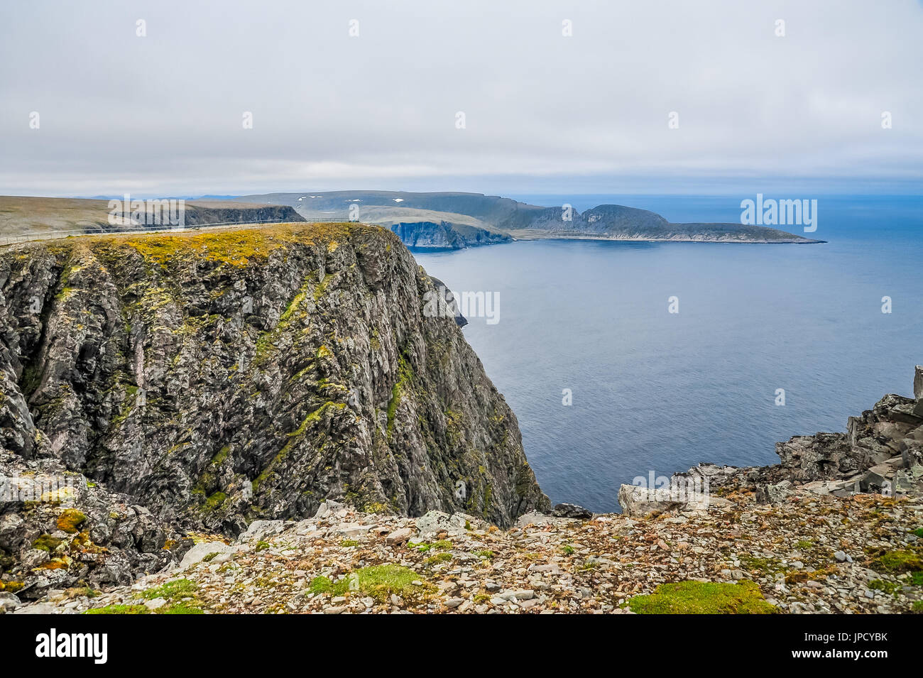 North Cape (Nordkapp) and Barents Sea at the north of Mageroya island ...
