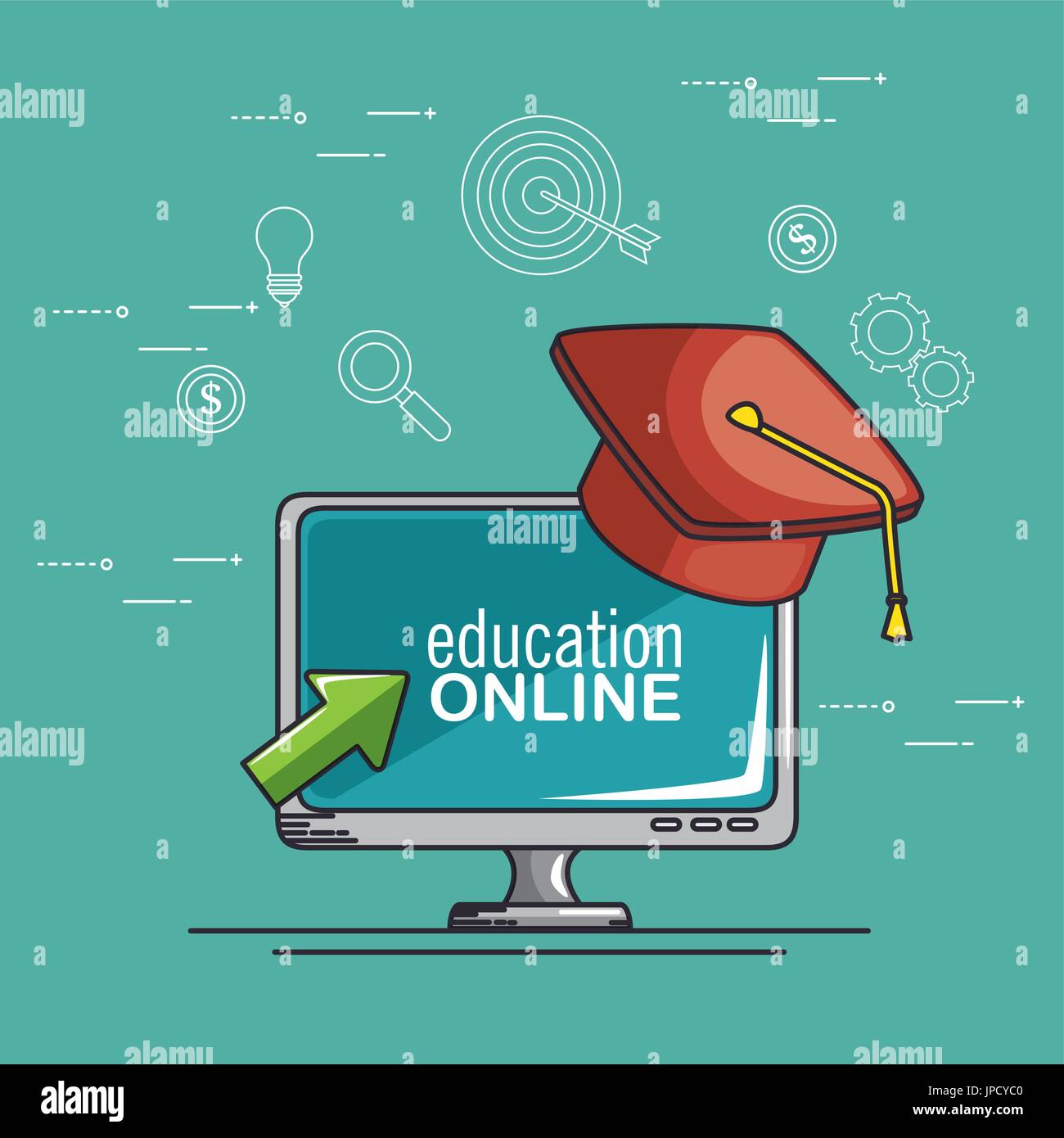 online education and e-learning concept infographic vector illustration ...