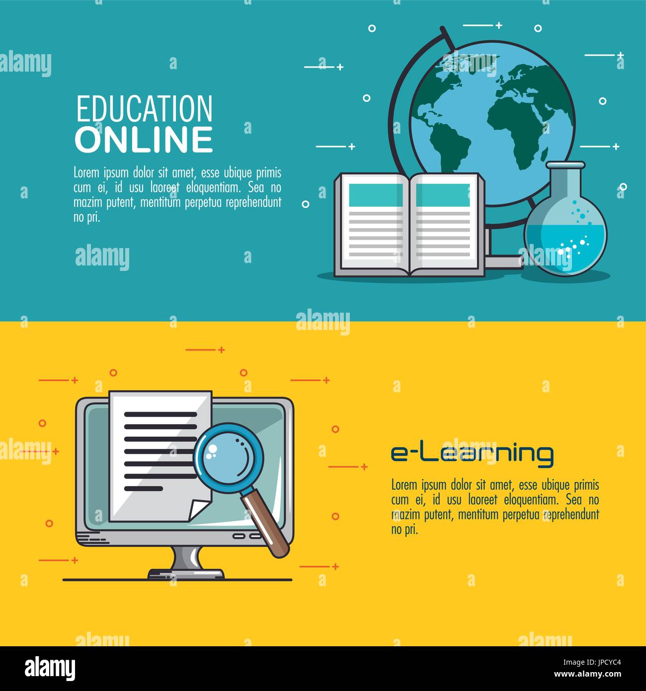 online education and e-learning concept infographic vector illustration ...