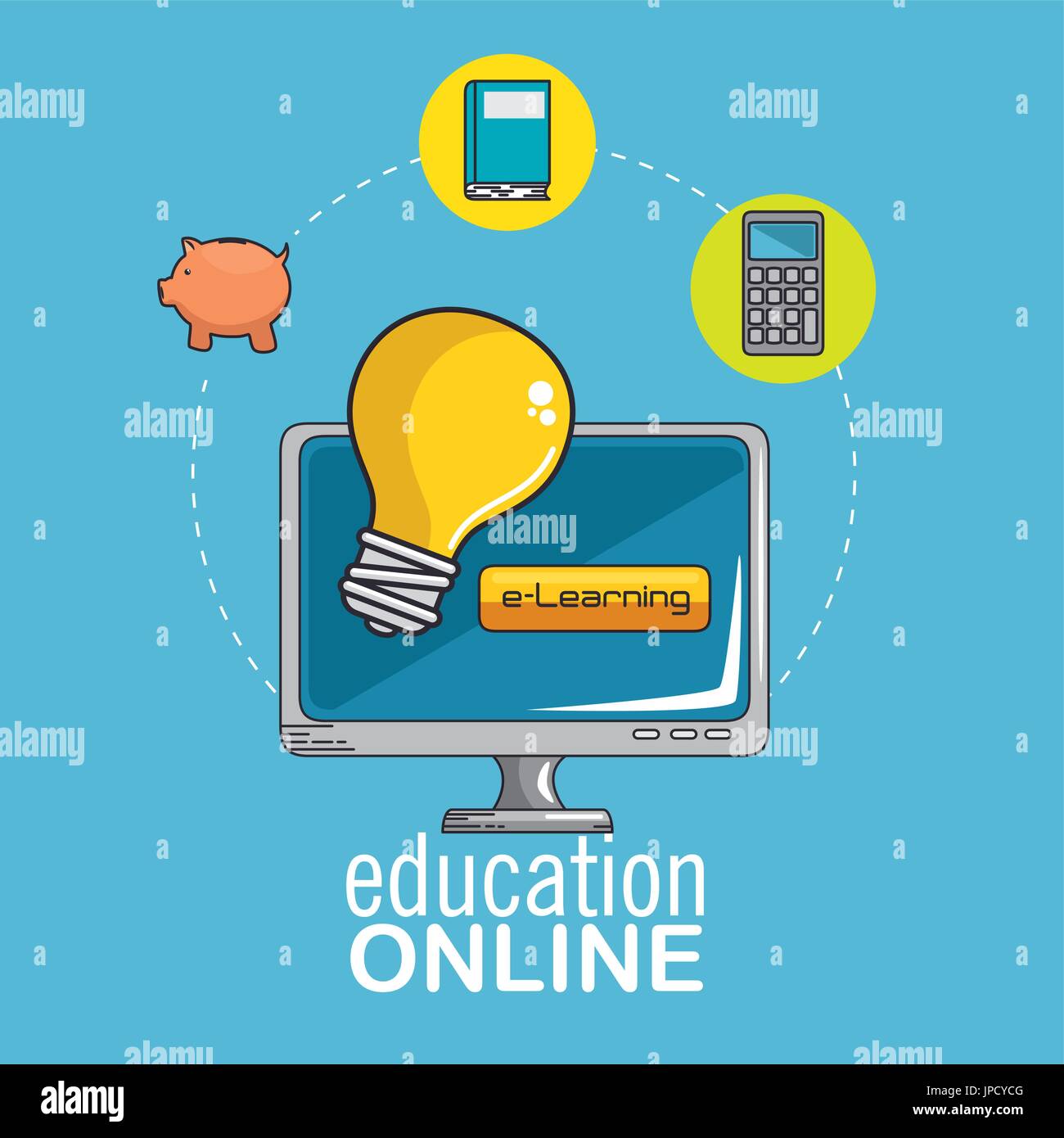 online education and e-learning concept infographic vector illustration ...