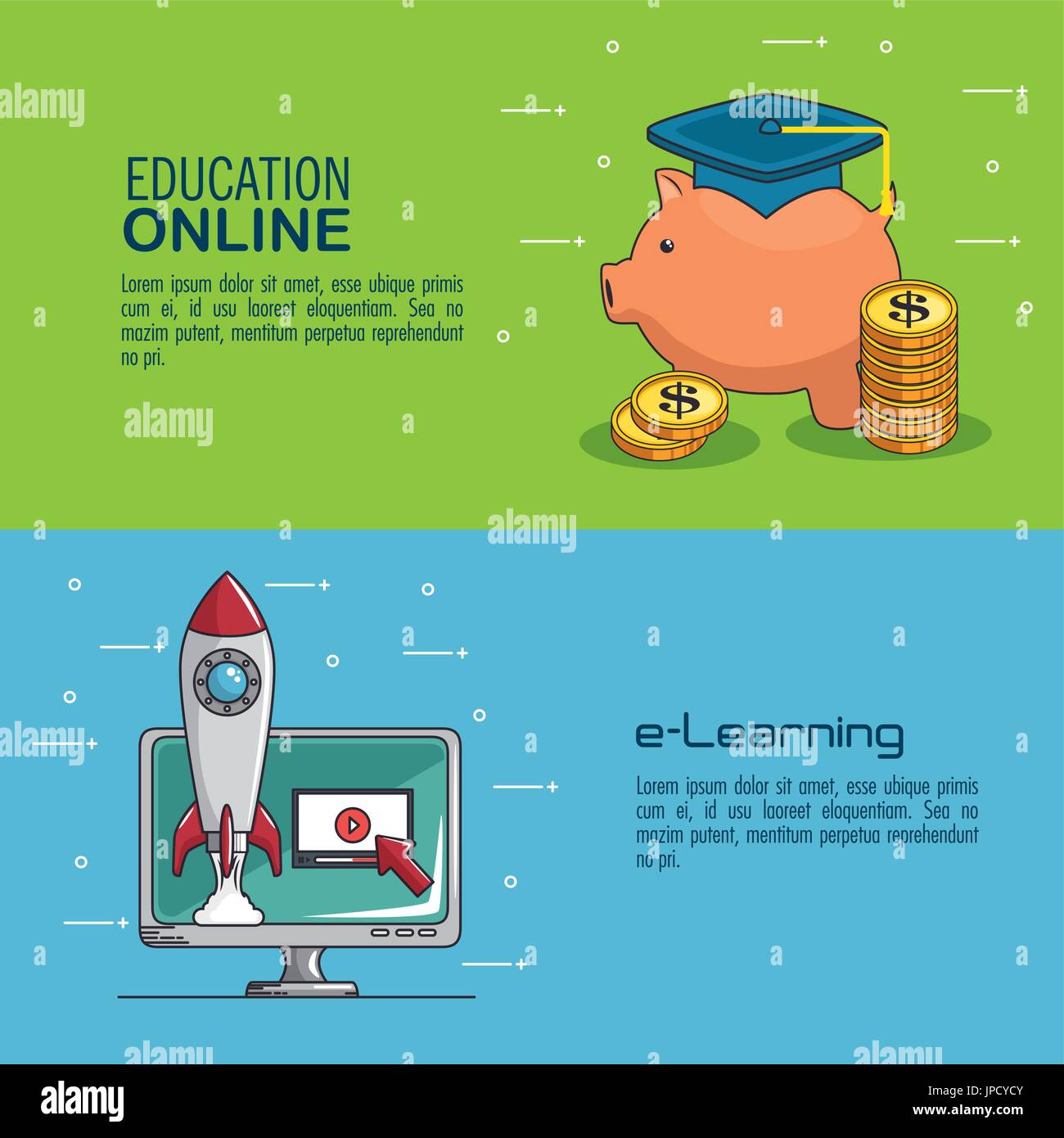 online education and e-learning concept infographic vector illustration ...
