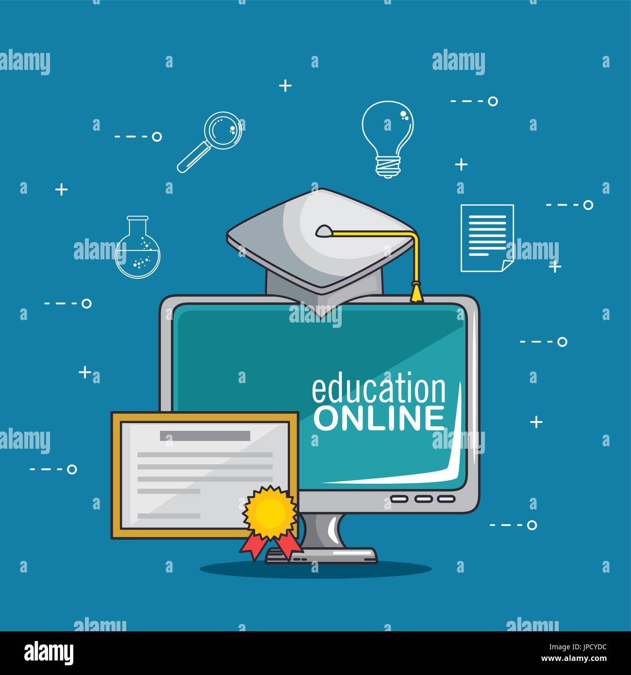 online education and e-learning concept infographic vector illustration ...