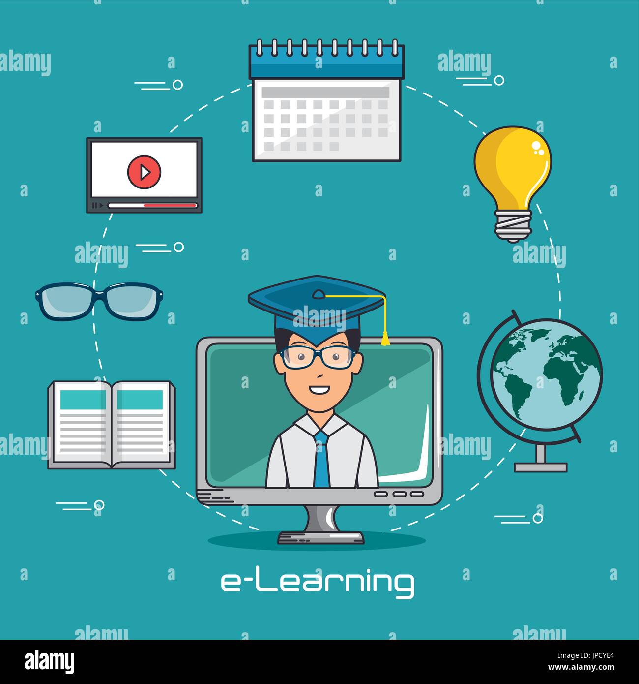 online education and e-learning concept infographic vector illustration ...