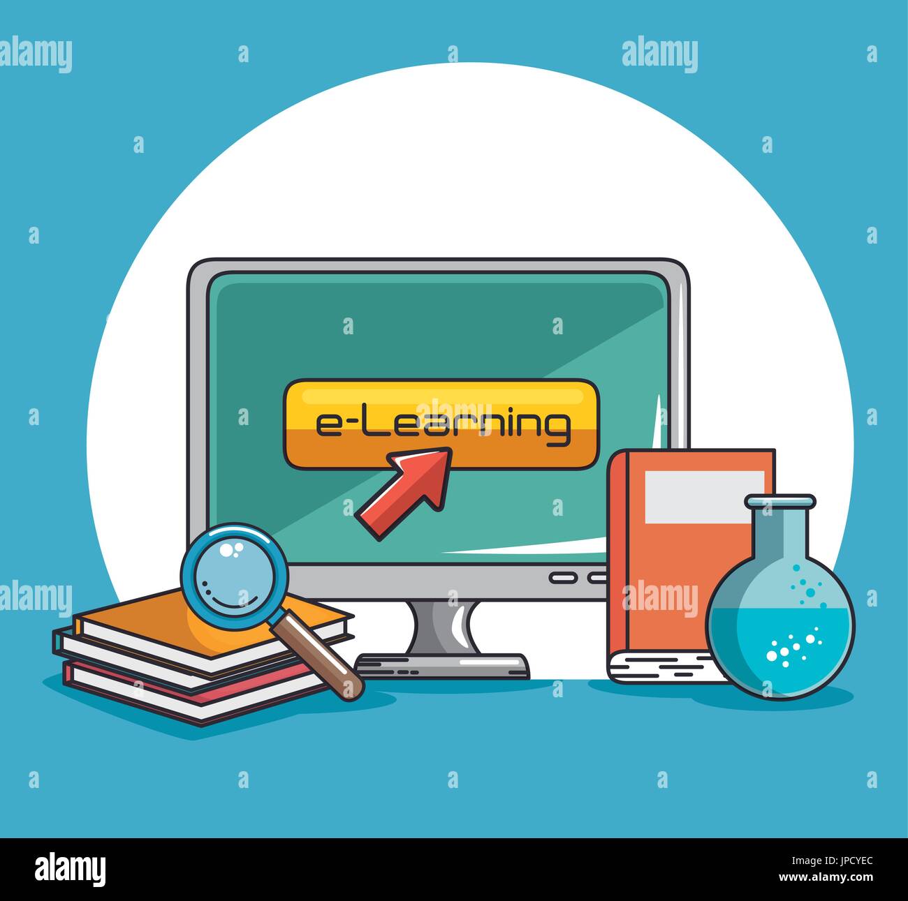 online education and e-learning concept vector illustration graphic ...