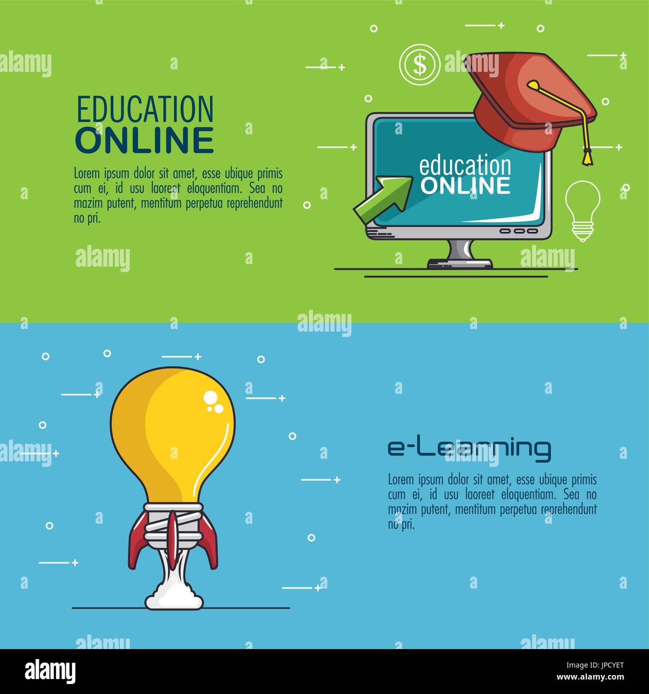 online education and e-learning concept infographic vector illustration ...