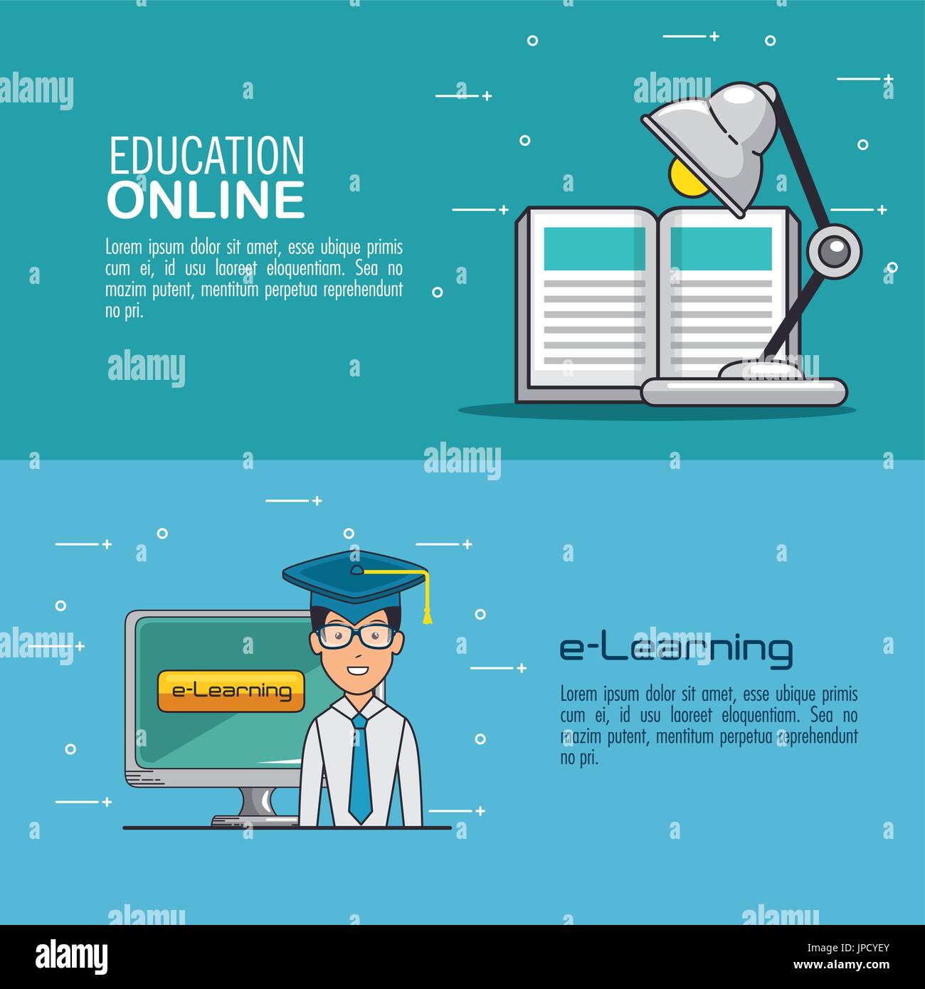 online education and e-learning concept infographic vector illustration ...