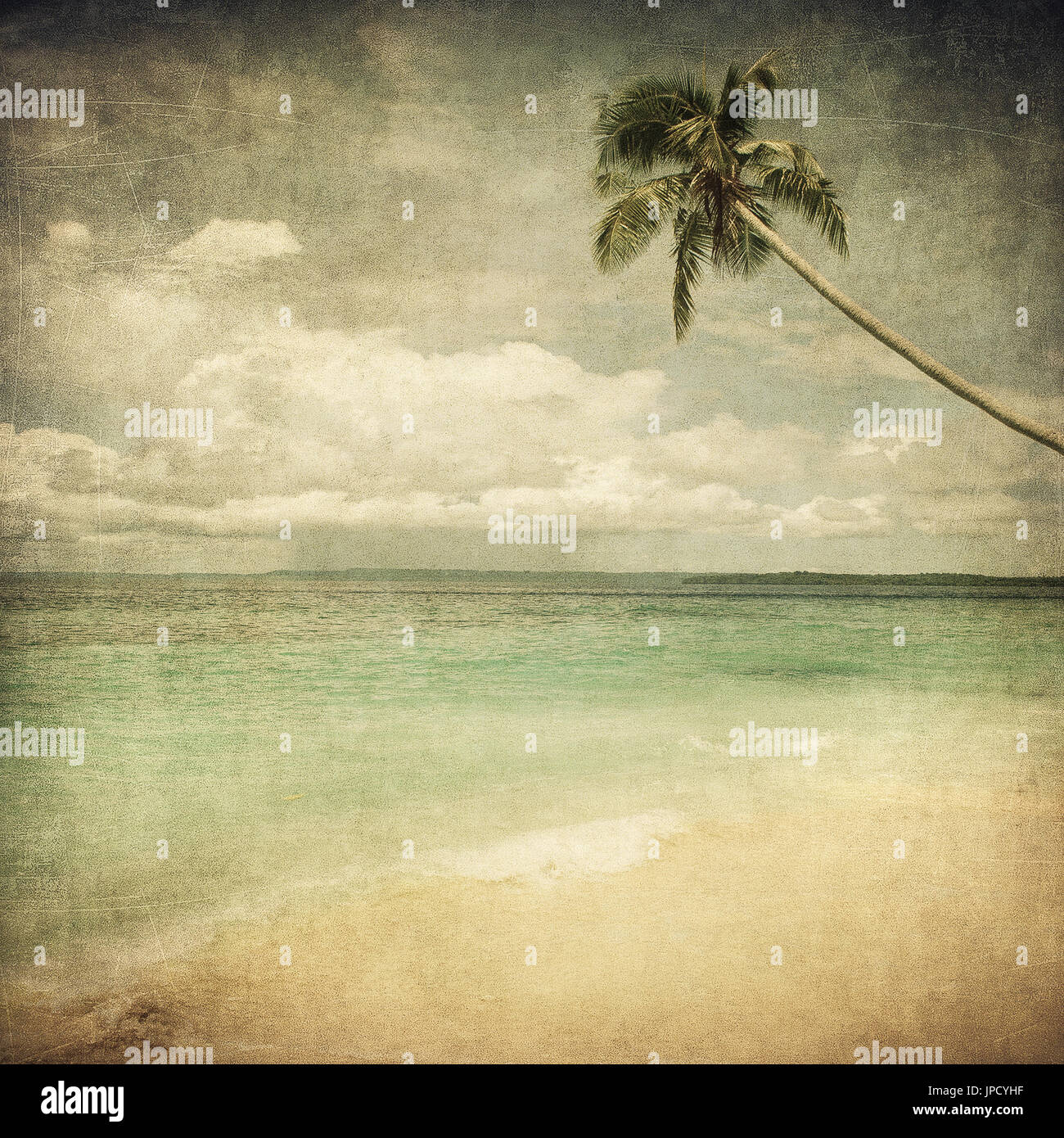 grunge image of tropical beach Stock Photo - Alamy