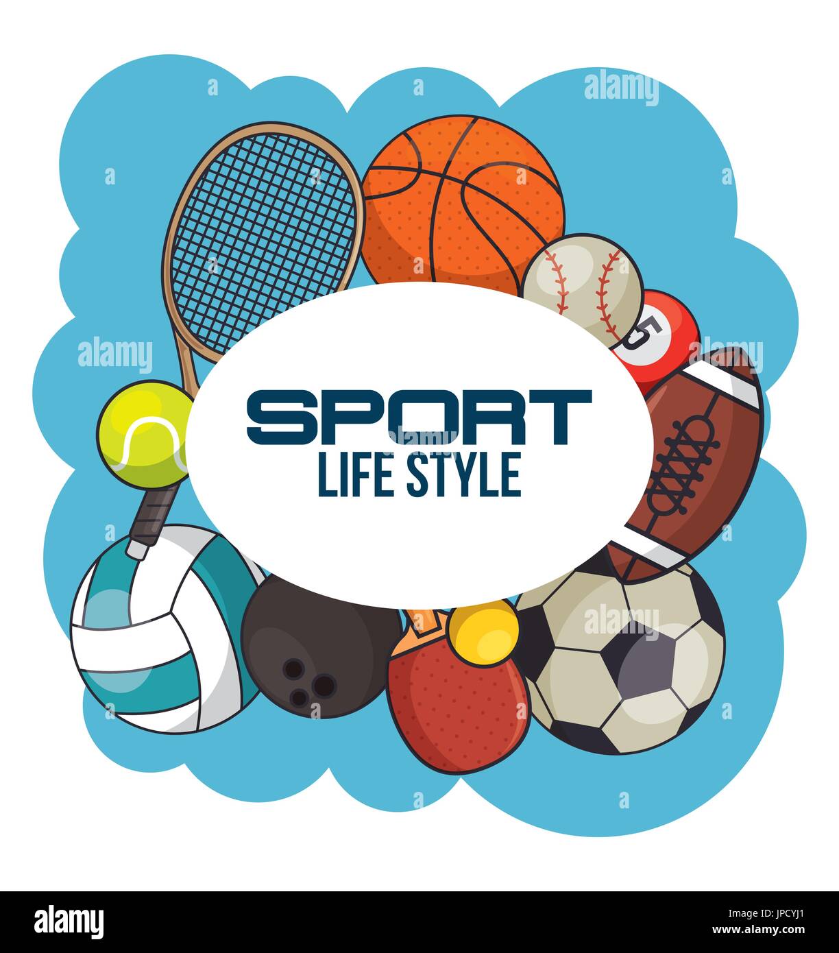 Sports equipment collage Cut Out Stock Images & Pictures - Alamy
