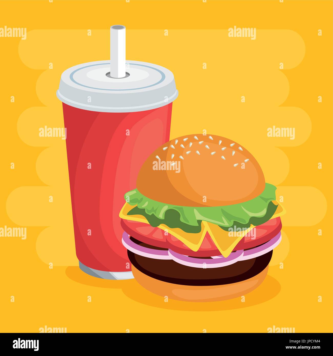 colorful fast food vector illustration graphic design Stock Vector ...