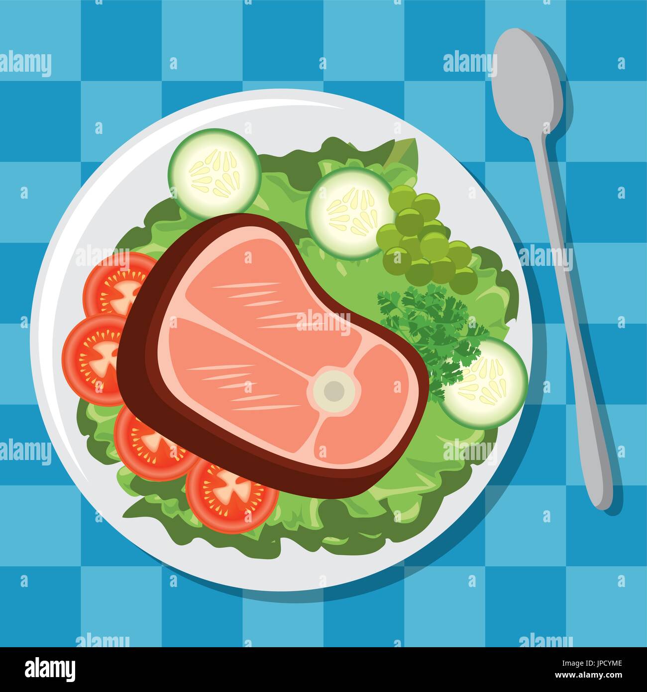 fresh and delicious lunch vector illustration graphic design Stock ...