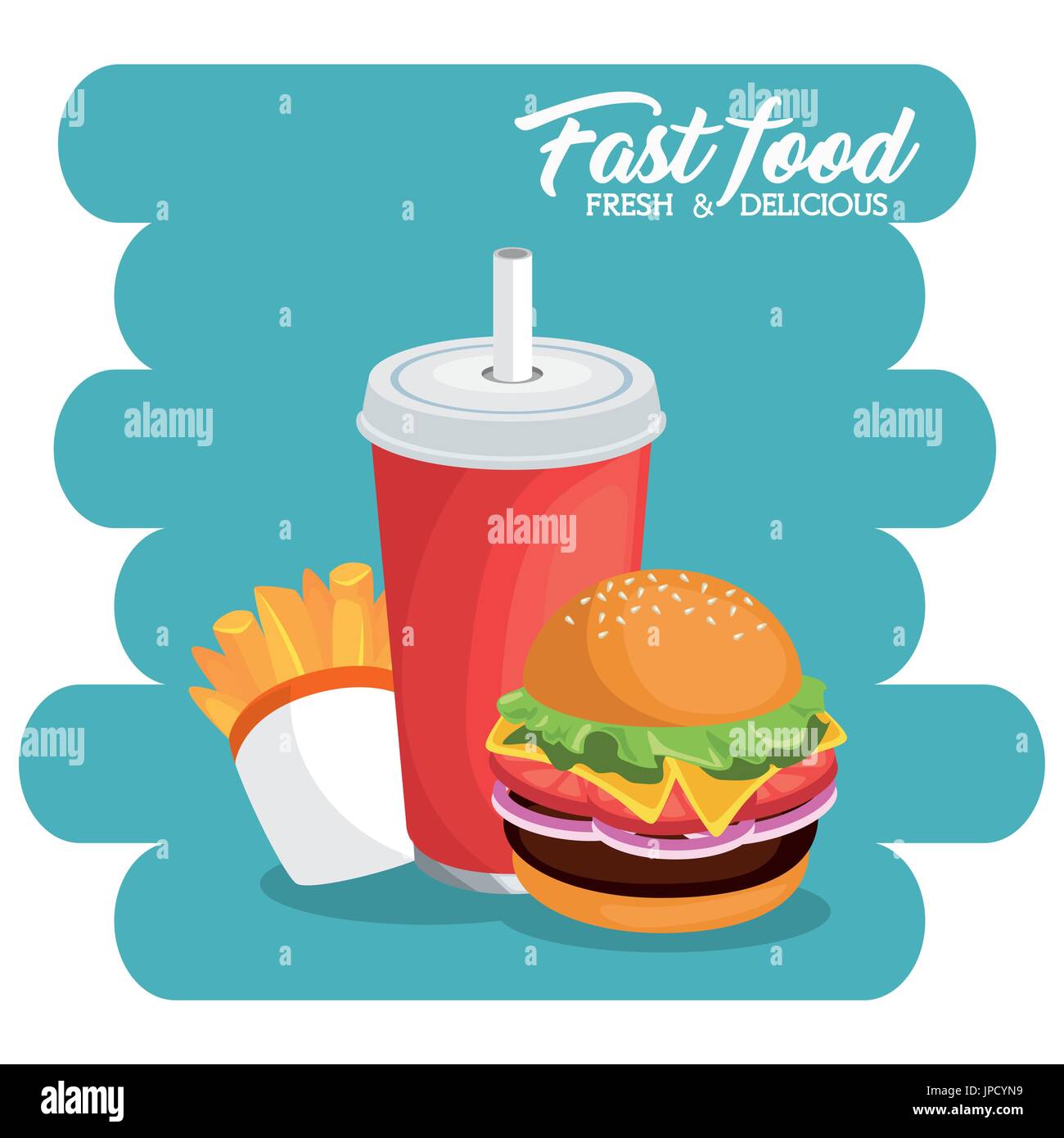 colorful fast food vector illustration graphic design Stock Vector ...