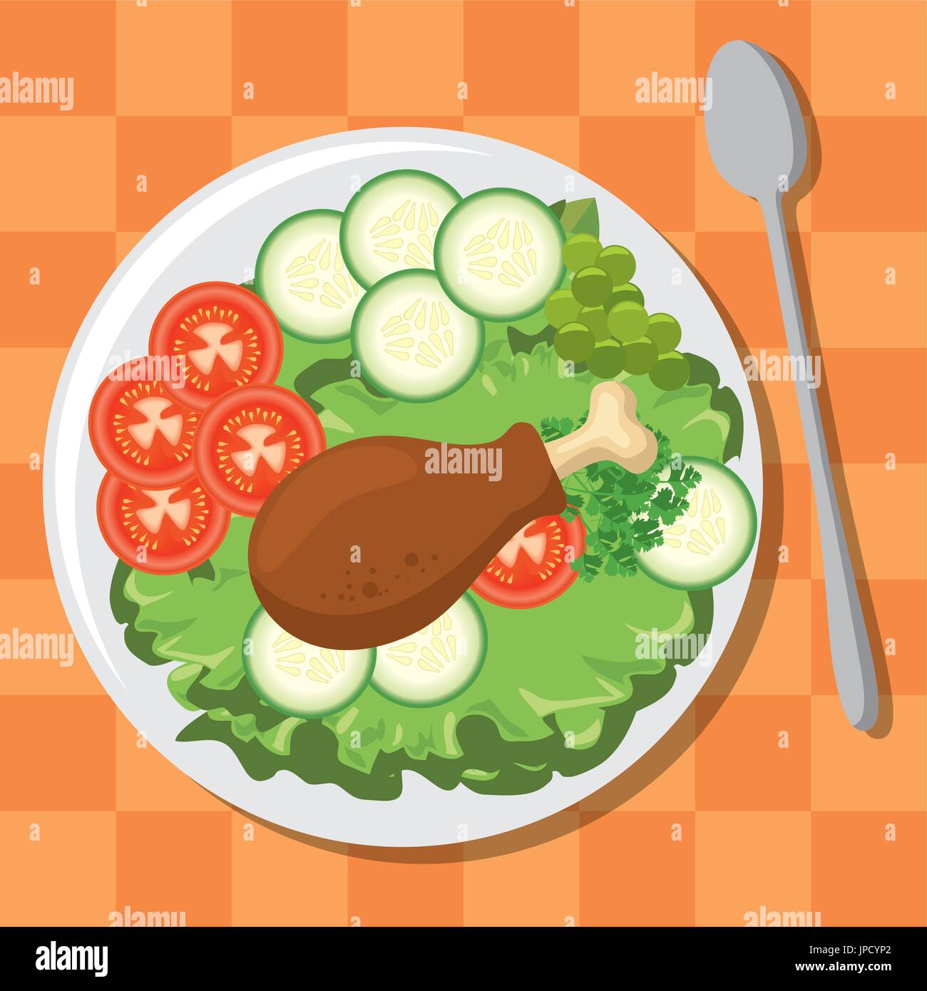 fresh and delicious lunch vector illustration graphic design Stock ...