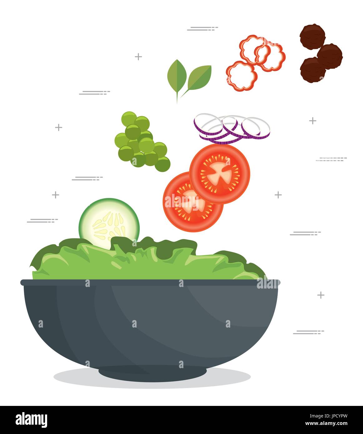 fresh healthy salad vector illustration graphic design Stock Vector ...