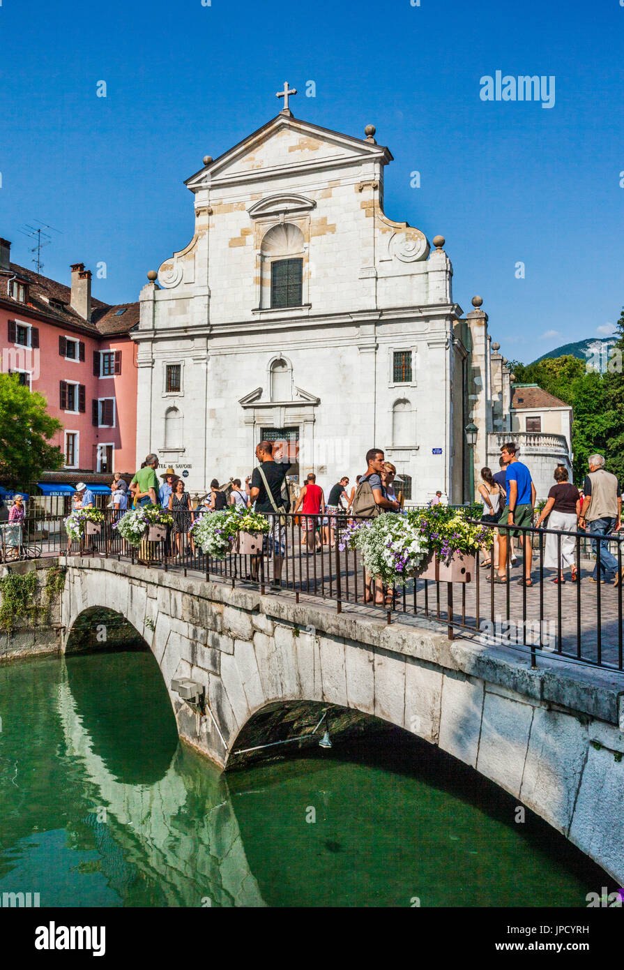 France, Annecy, view of the Church of Saint Francis of Annecy and the ...