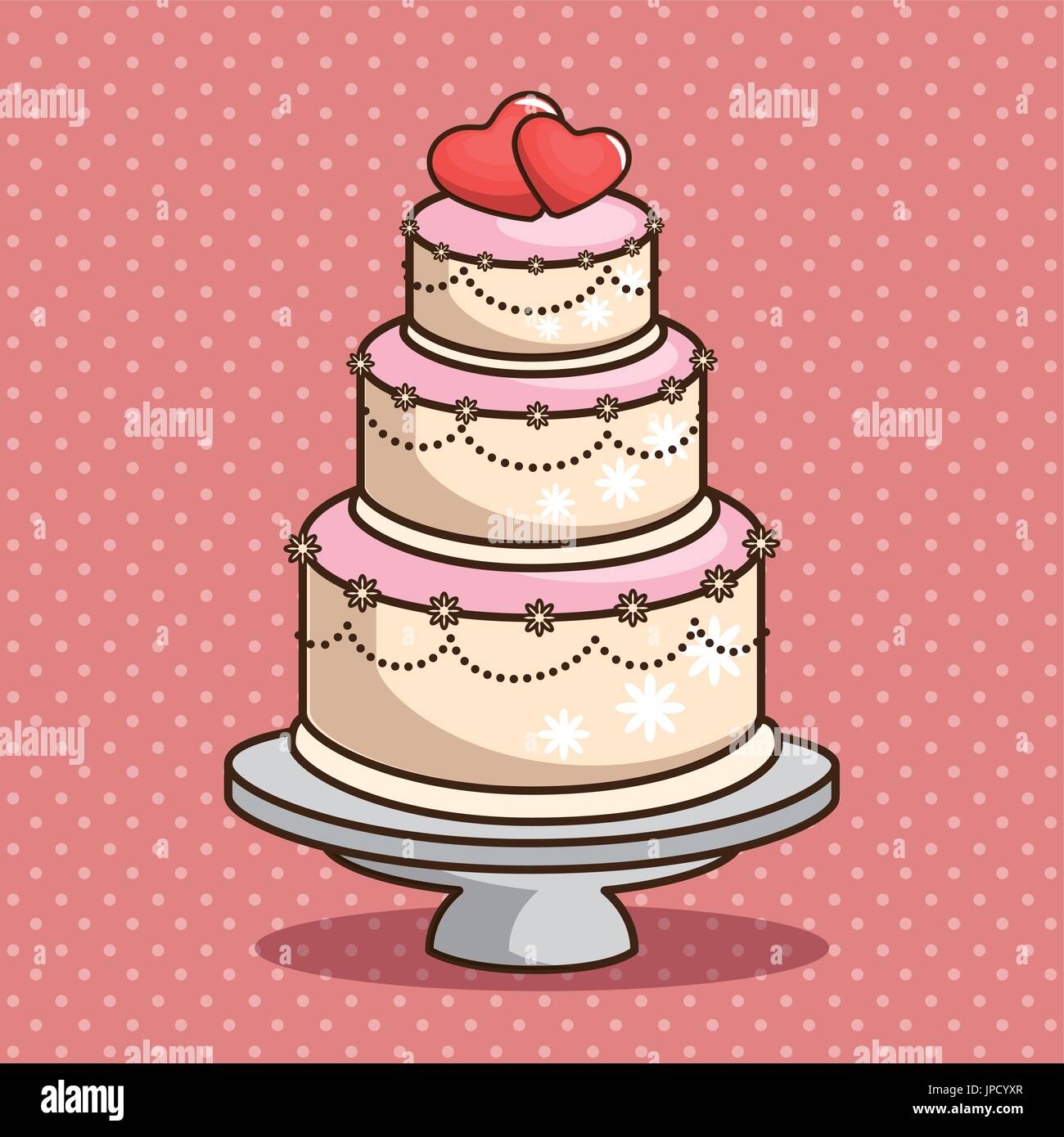 stylish wedding cake vector illustration graphic design Stock Vector ...