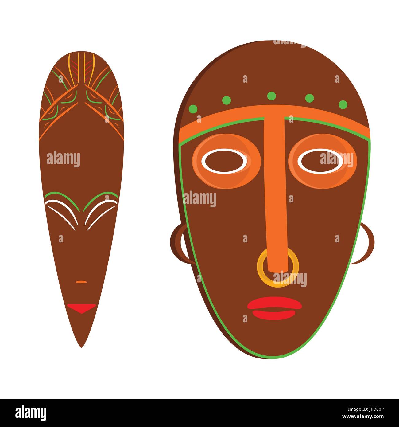Vector illustration african mask. Tribal mask icon. Totem mask Stock ...